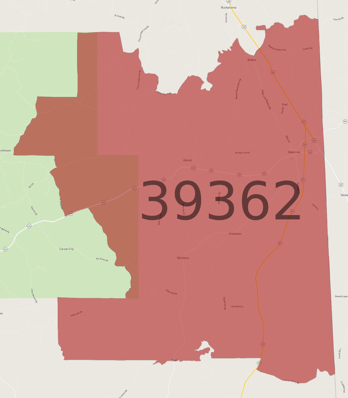 Zip Code 39362 - AtlasBig.com