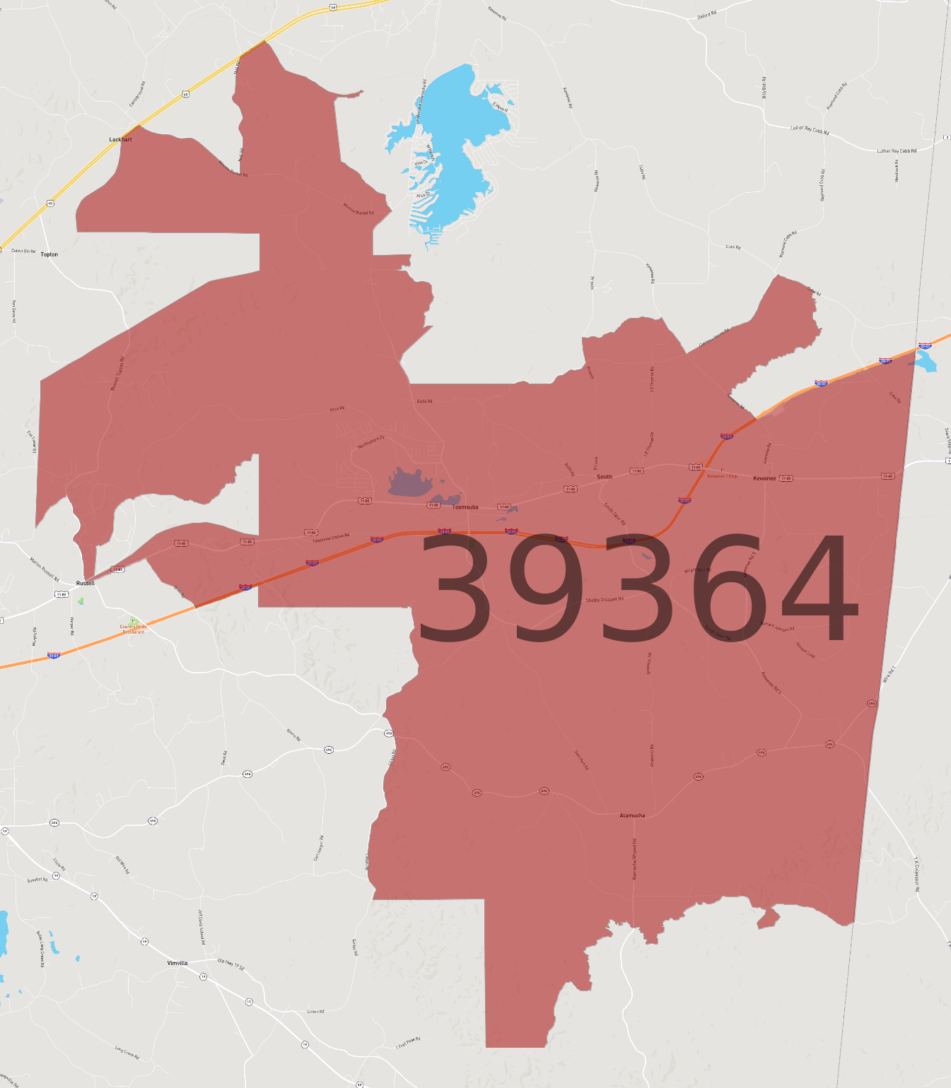 Zip Code 39364 - AtlasBig.com