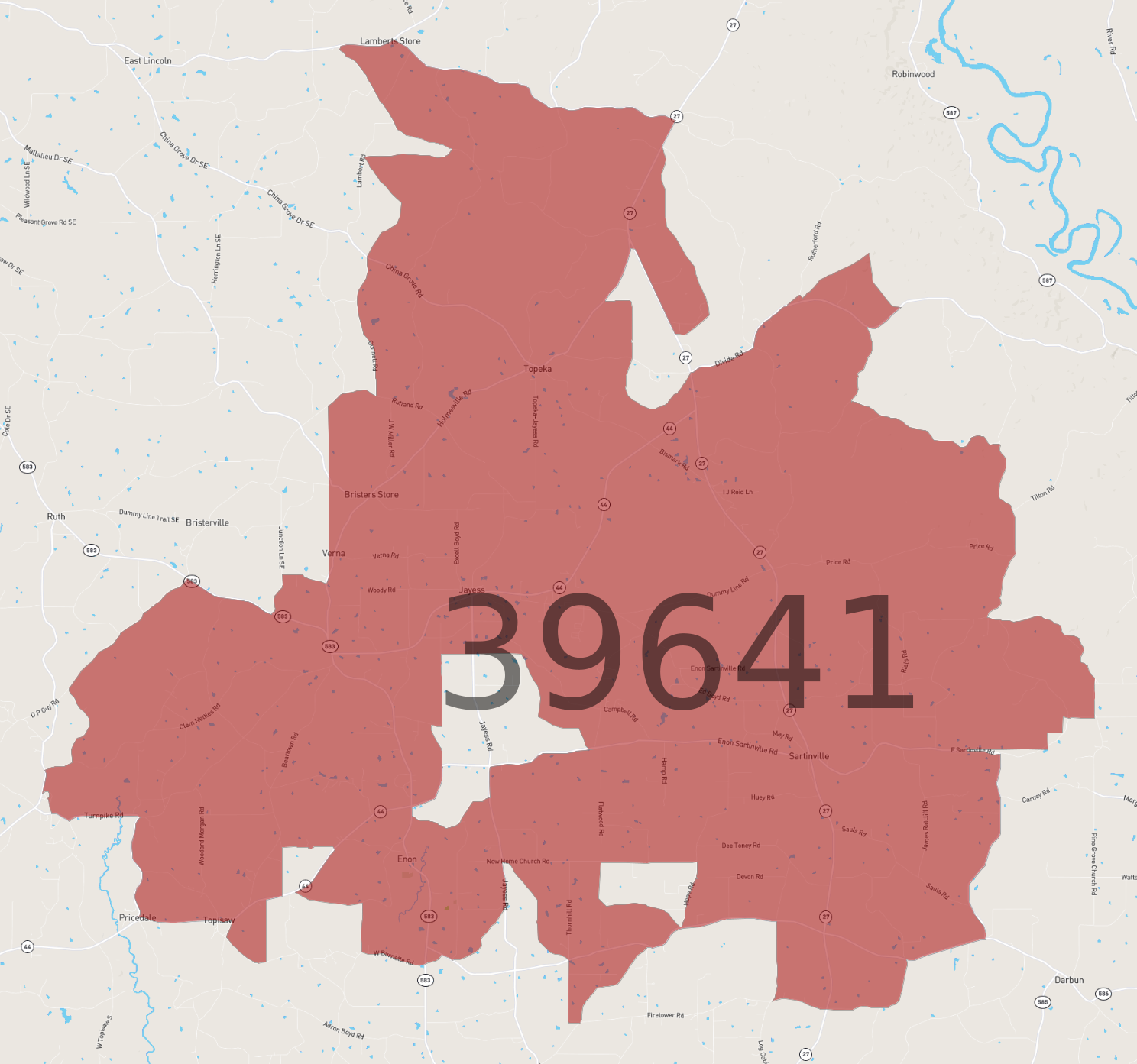 Zip Code 39641 - AtlasBig.com