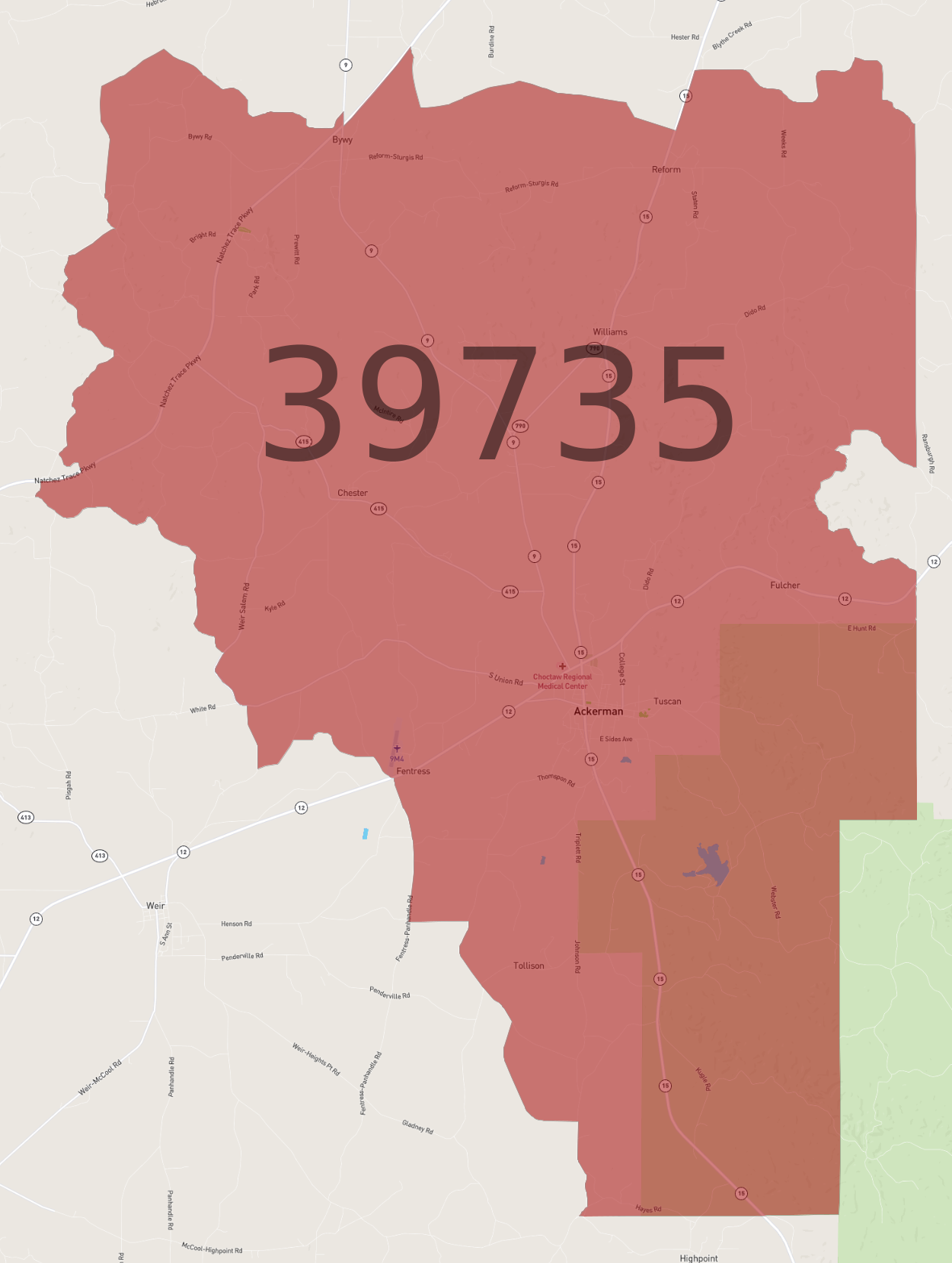 Zip Code 39735 Atlasbig