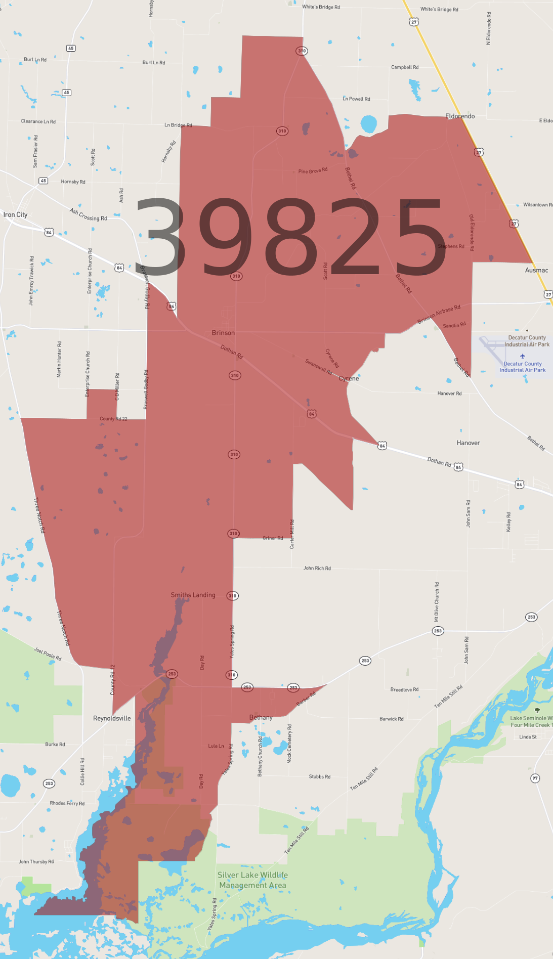 Zip Code 39825 - AtlasBig.com