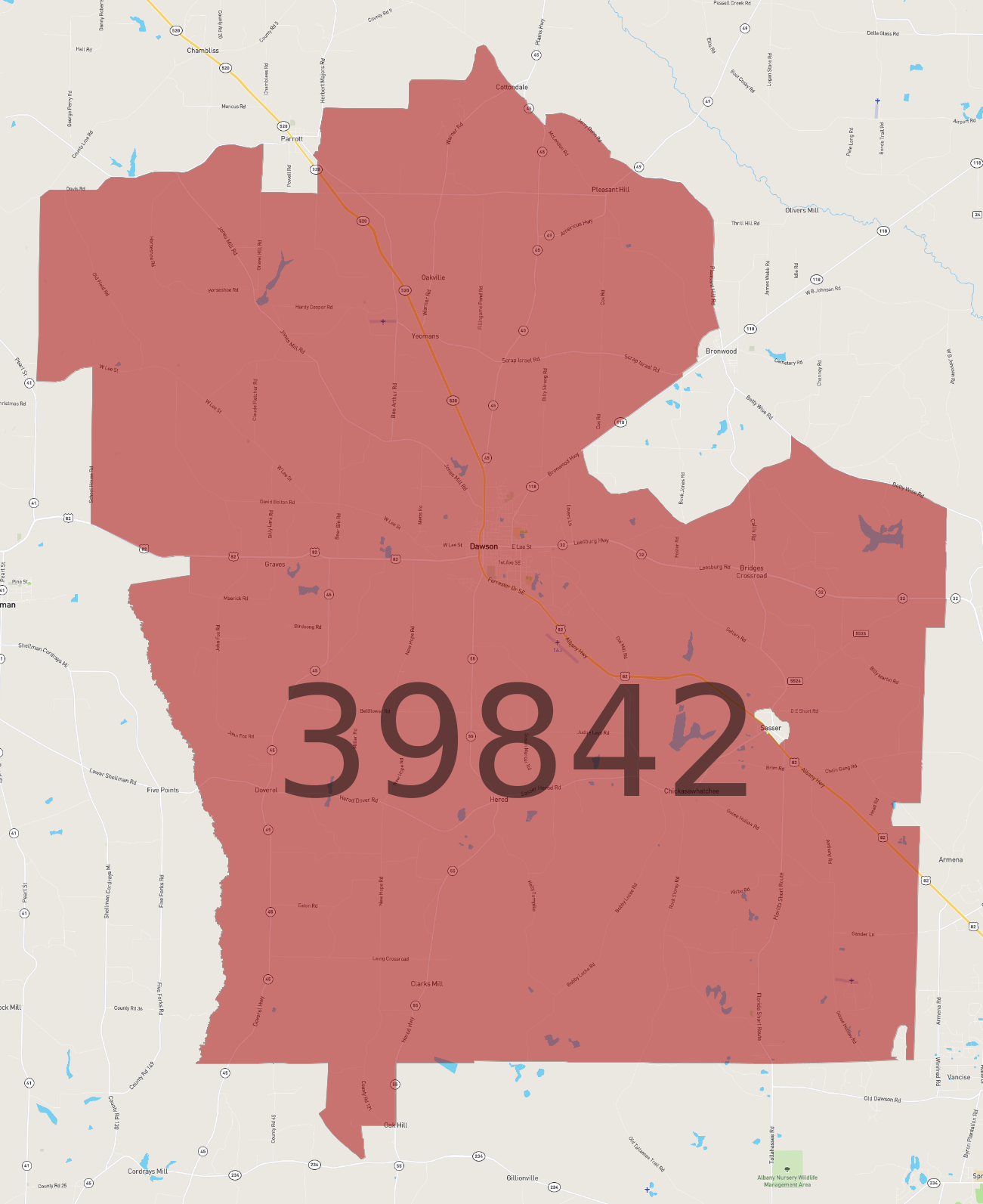 Zip Code 39842 - AtlasBig.com