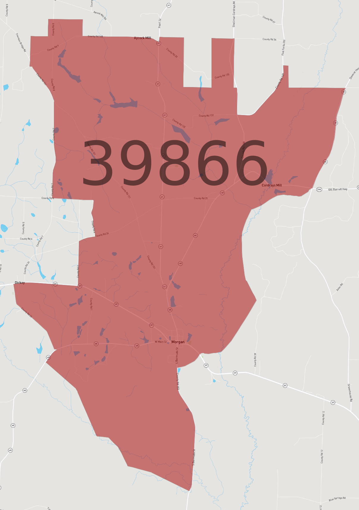 Zip Code 39866 - AtlasBig.com