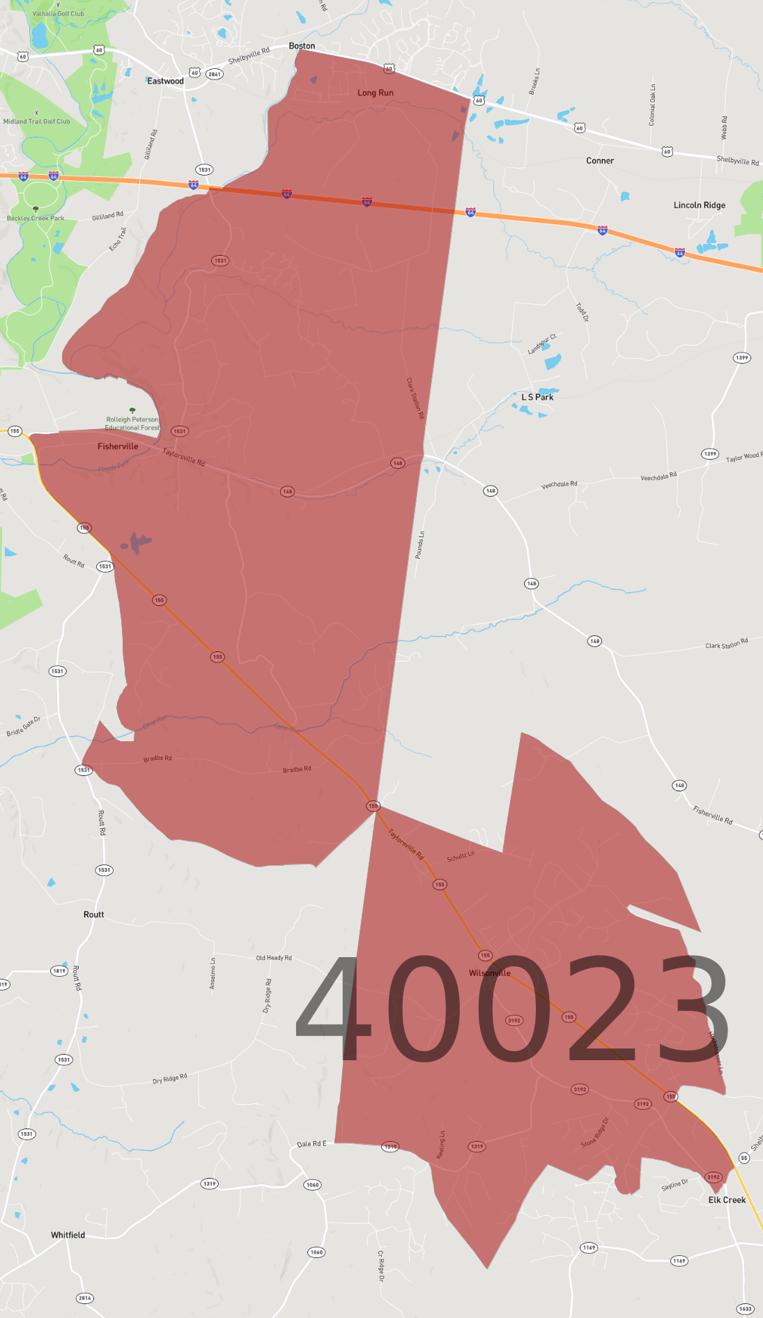 Zip Code 40023 - AtlasBig.com