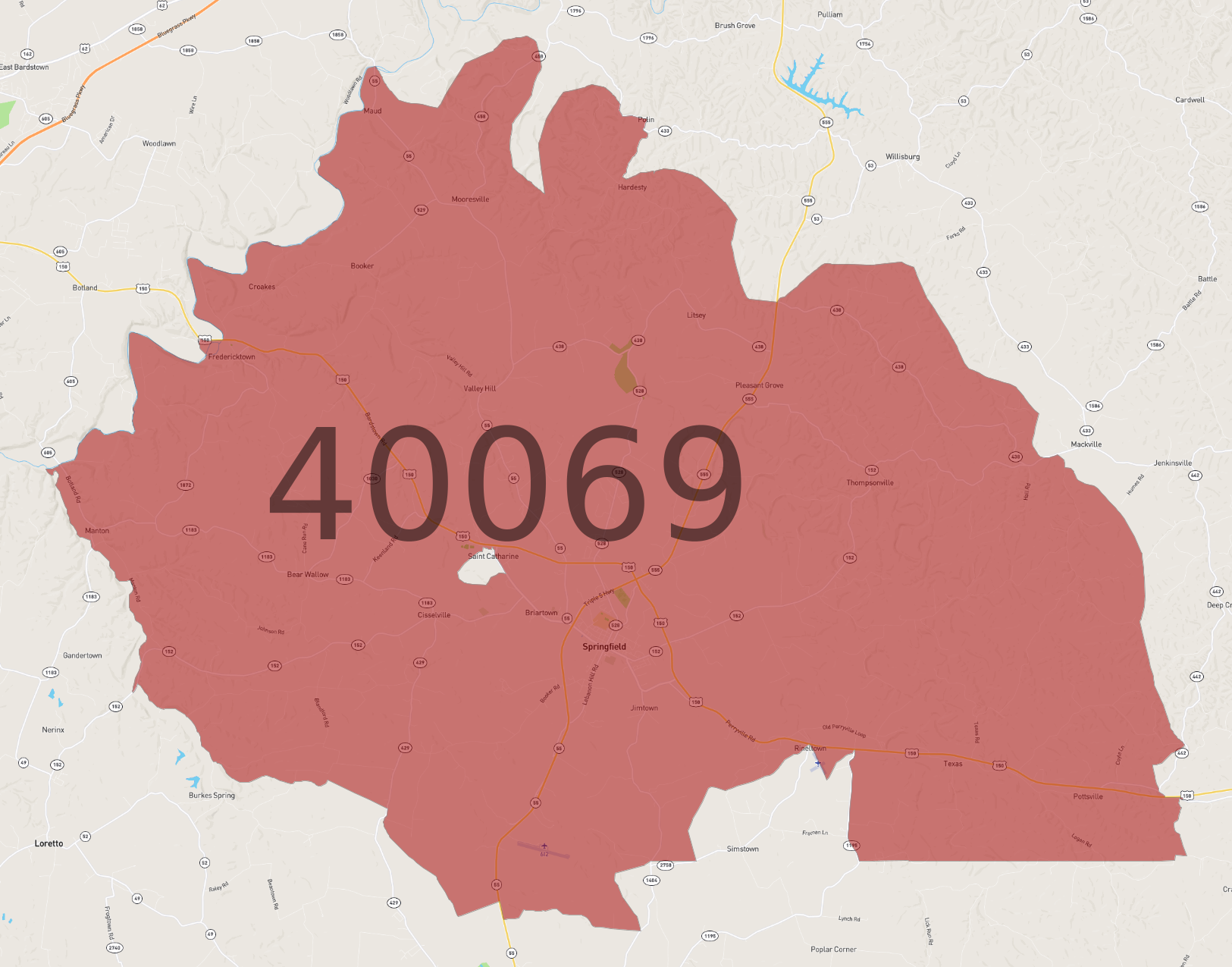 Zip Code 40069 - AtlasBig.com