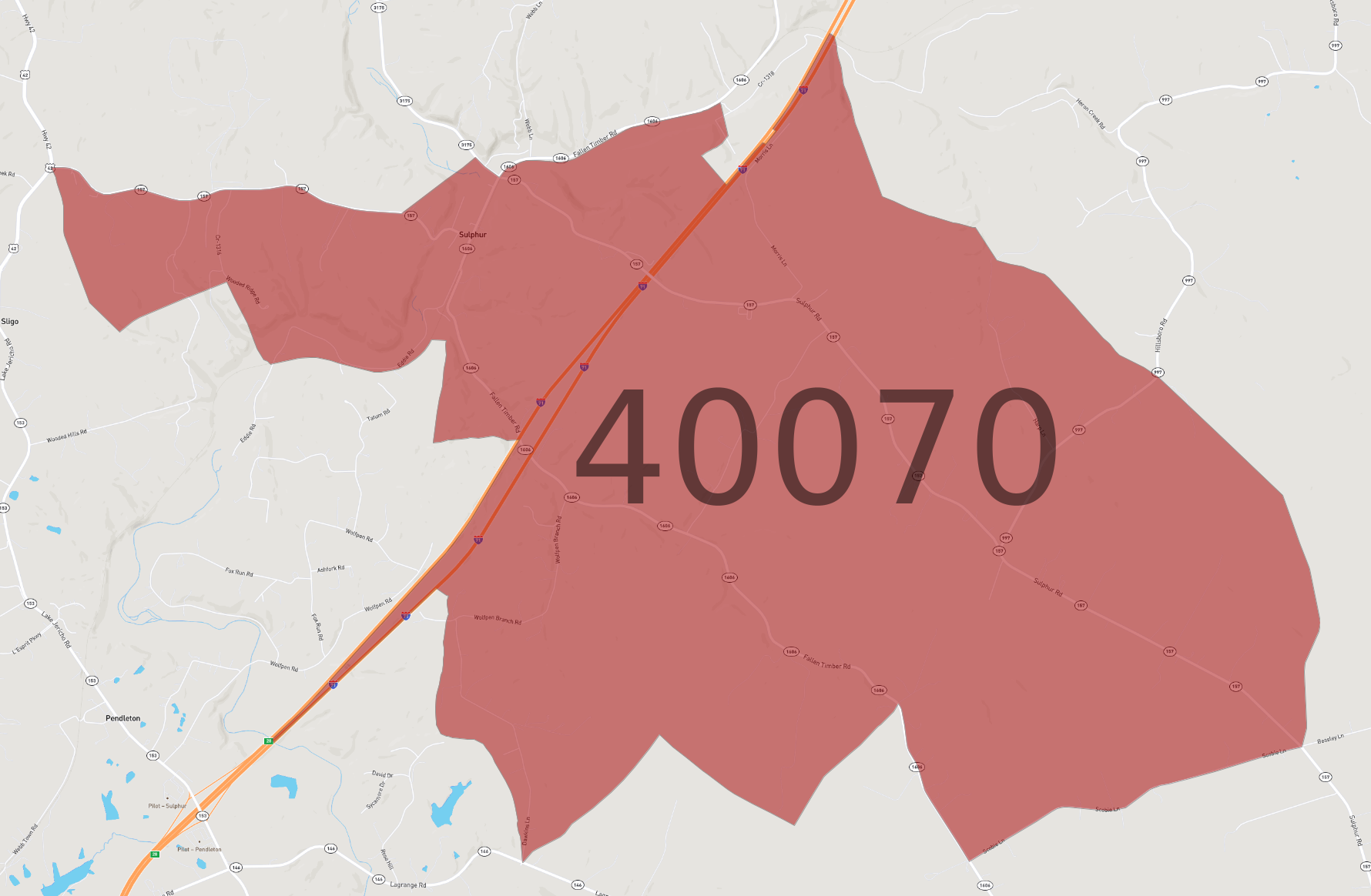 Zip Code 40070 - AtlasBig.com