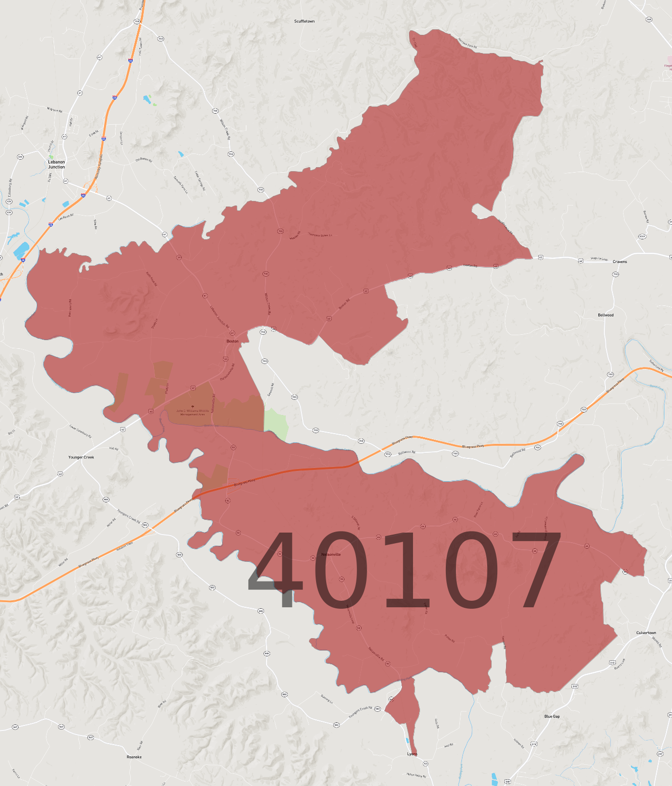 Zip Code 40107 - AtlasBig.com