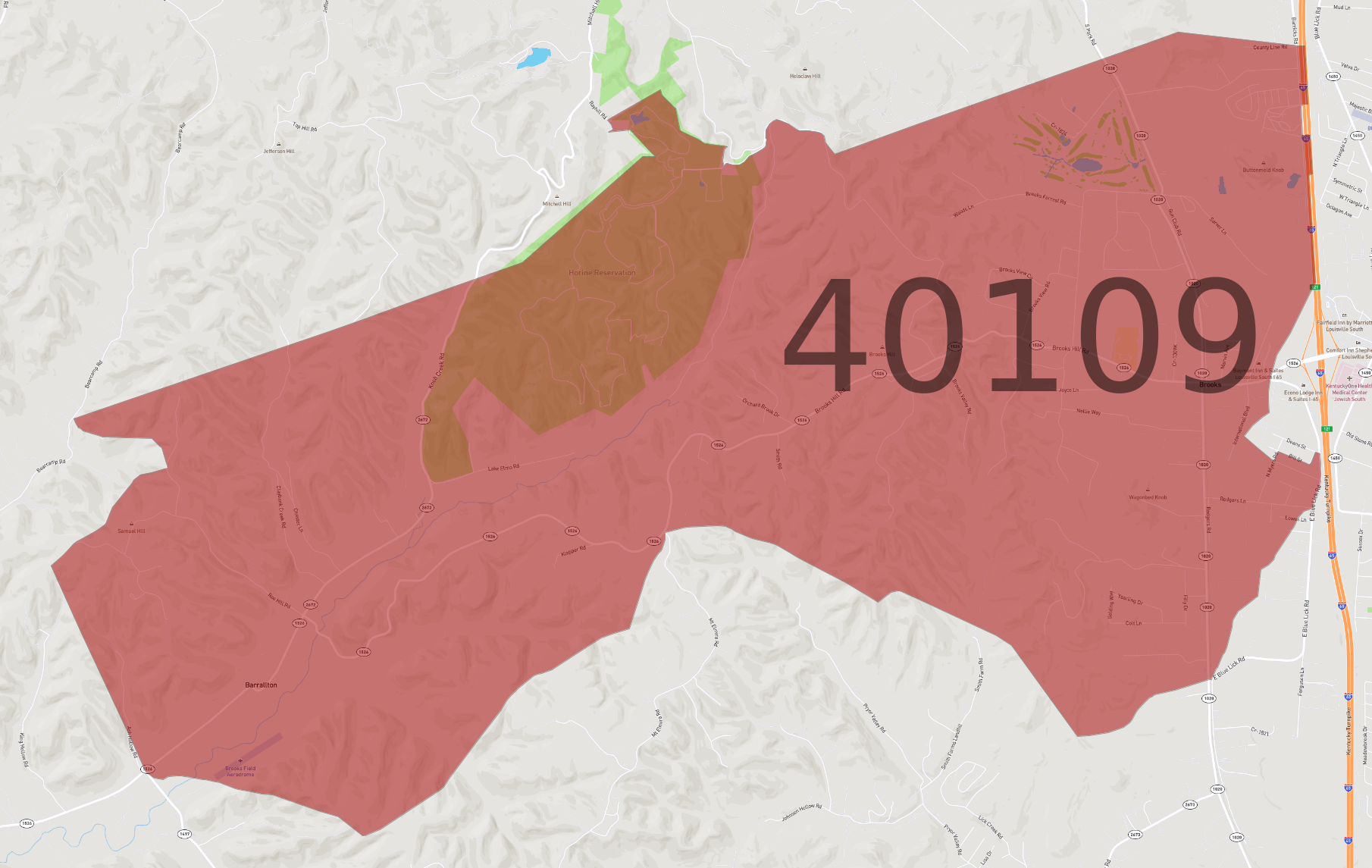 Zip Code 40109 - AtlasBig.com