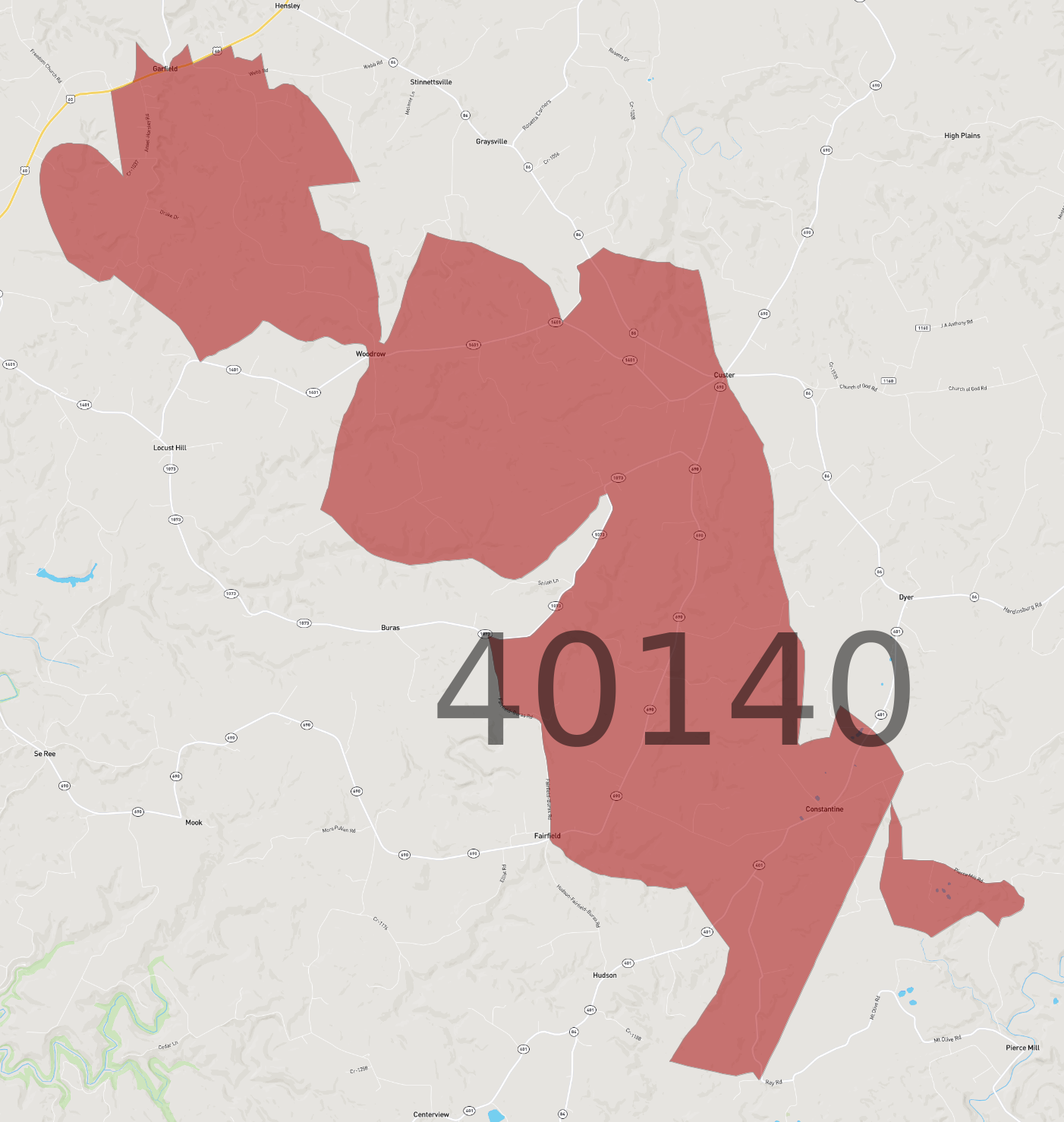 Zip Code 40140 - AtlasBig.com