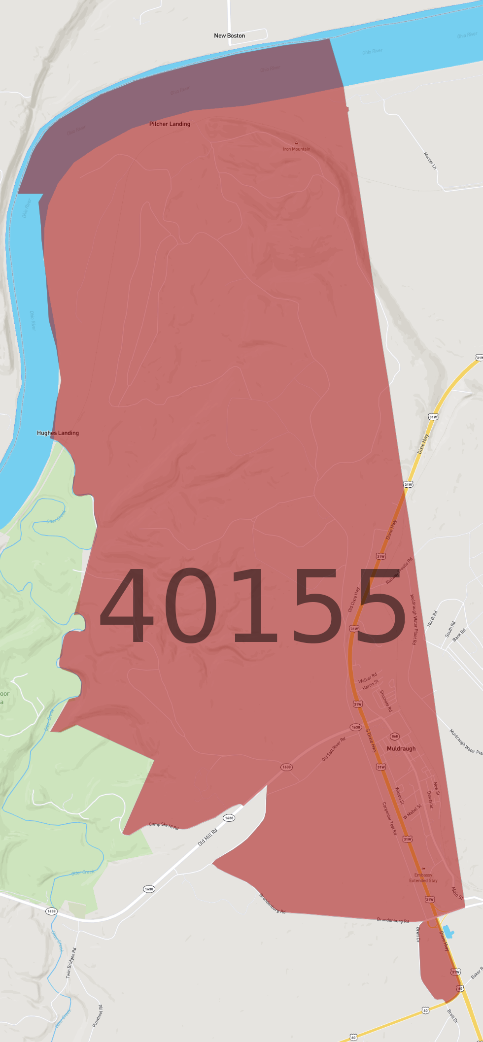 Zip Code 40155 - AtlasBig.com