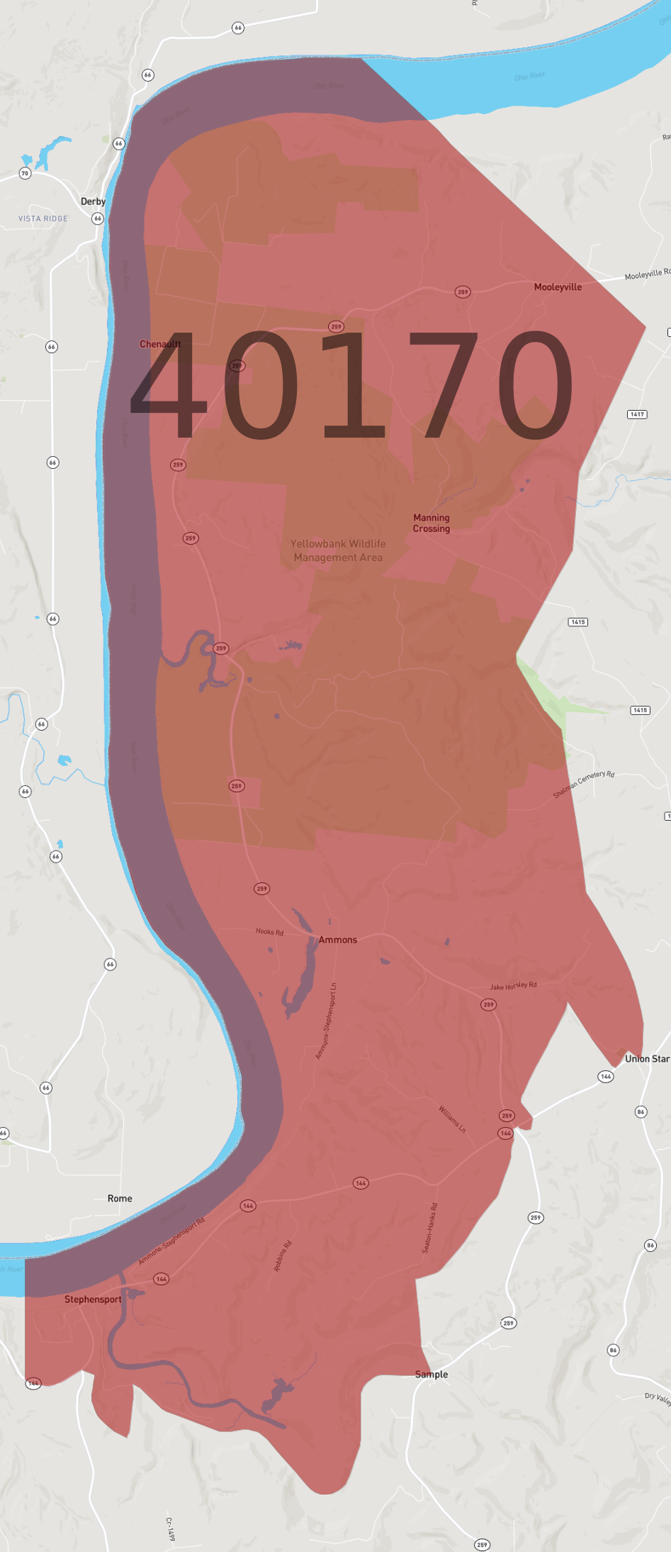 Zip Code 40170 - AtlasBig.com