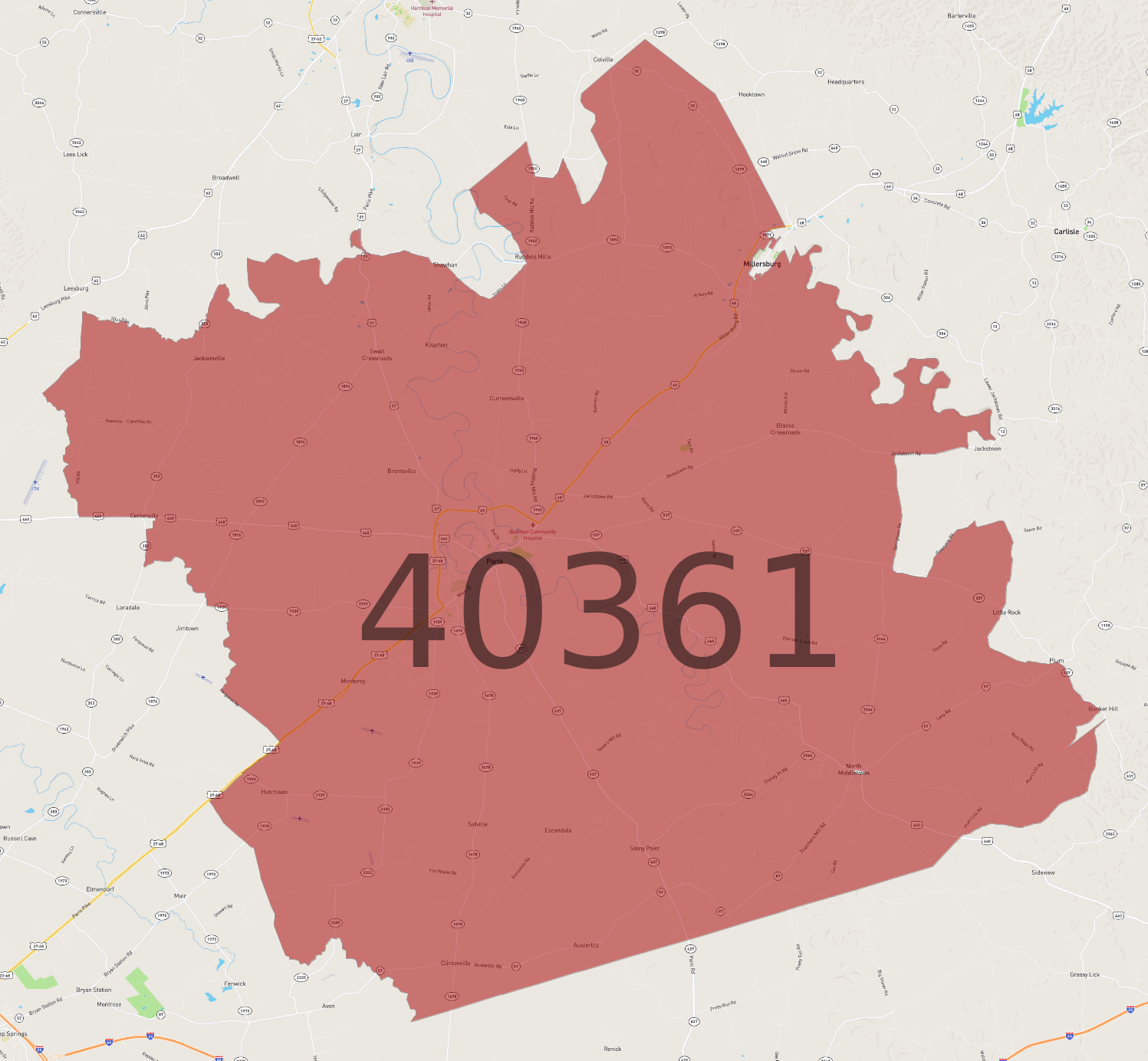 Zip Code 40361 - AtlasBig.com