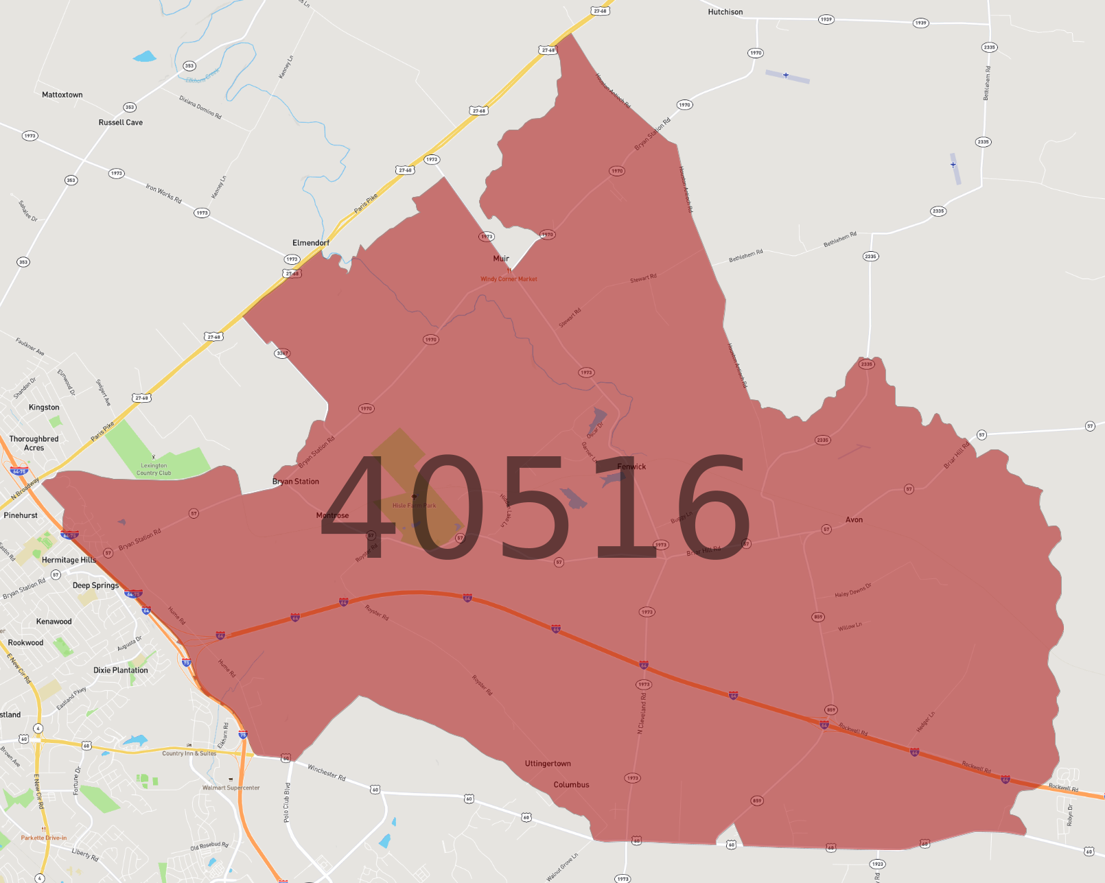 Zip Code 40516 - AtlasBig.com