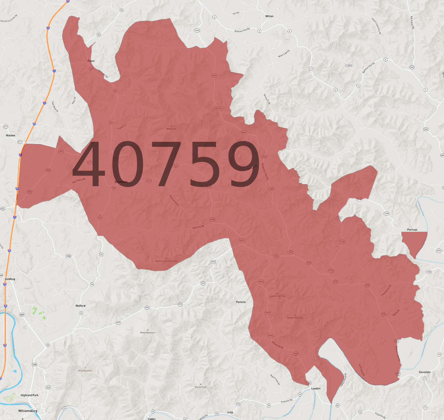 Zip Code 40759 - AtlasBig.com