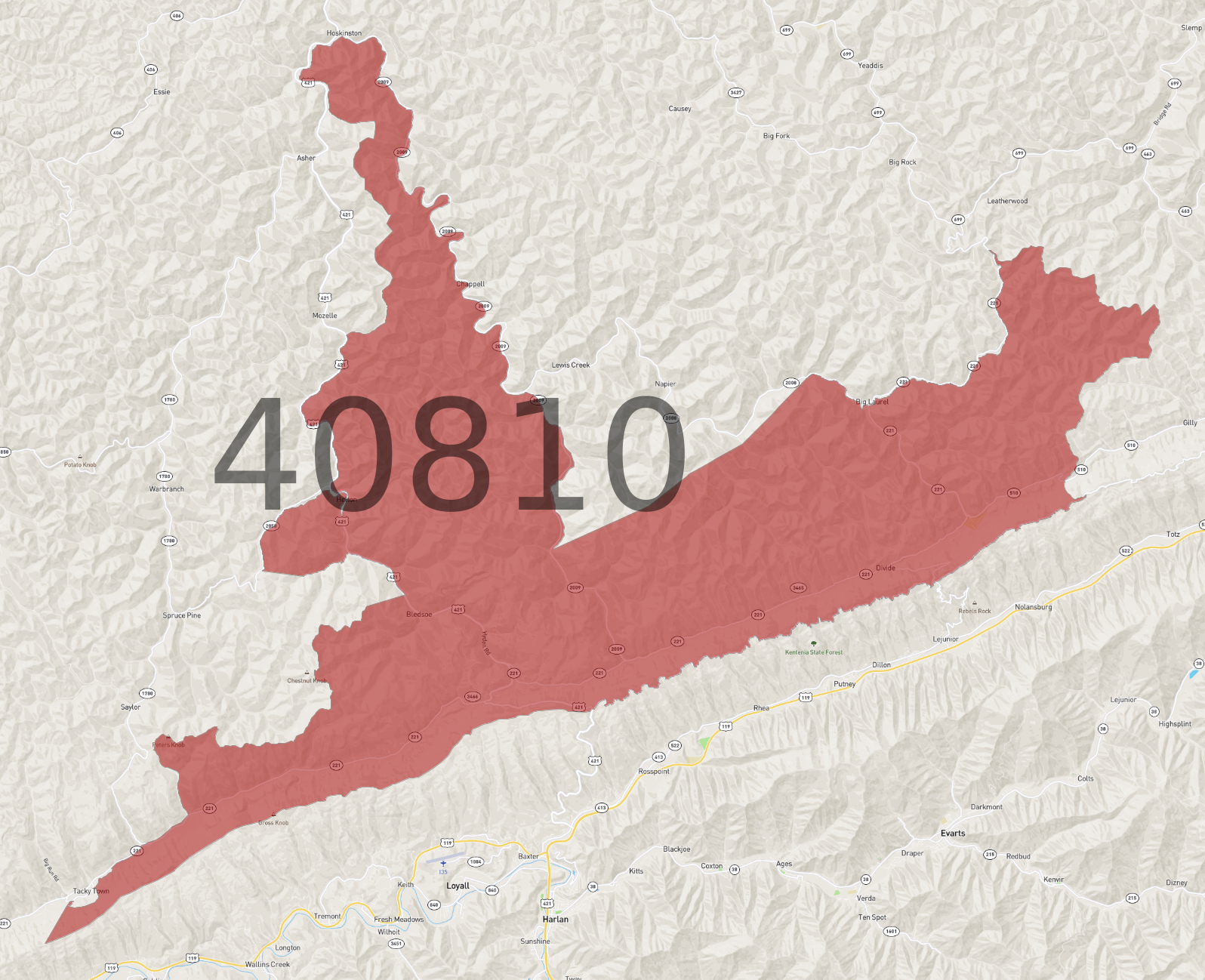 Zip Code 40810 - AtlasBig.com