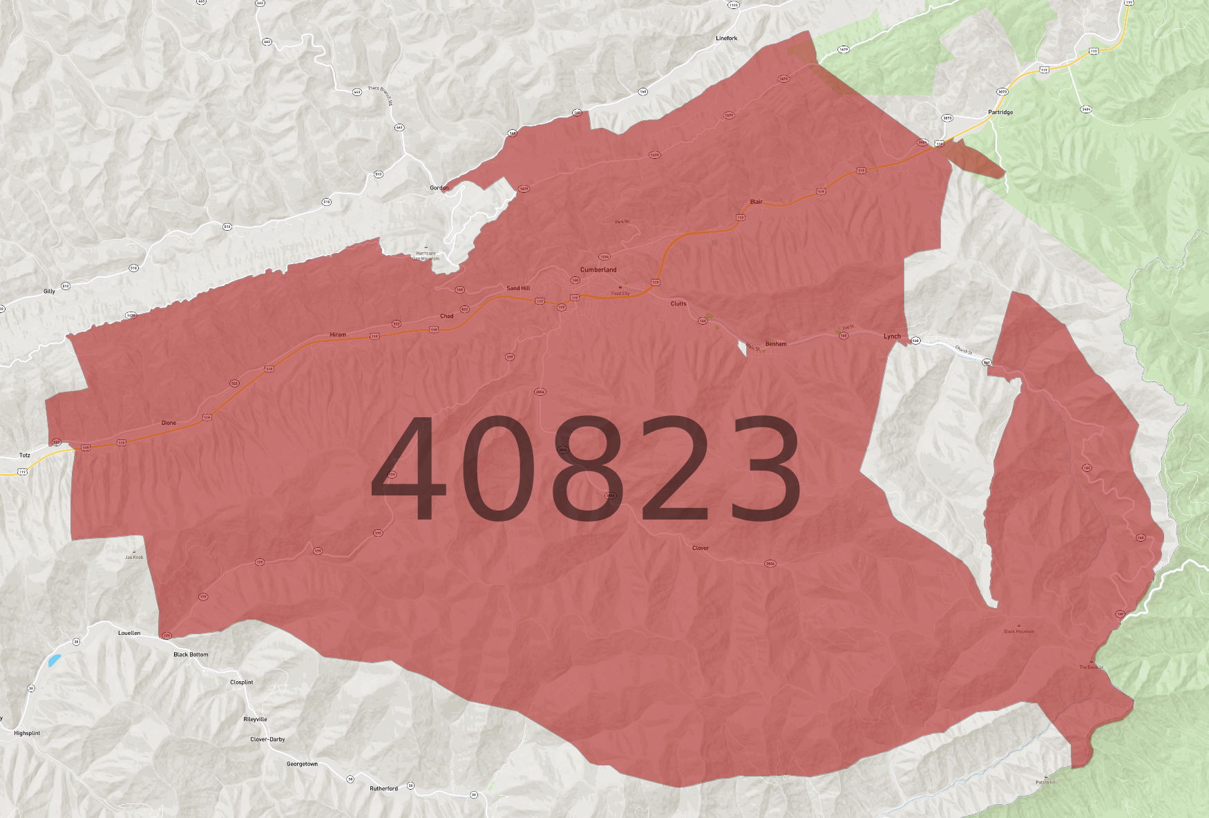 Zip Code 40823 - AtlasBig.com