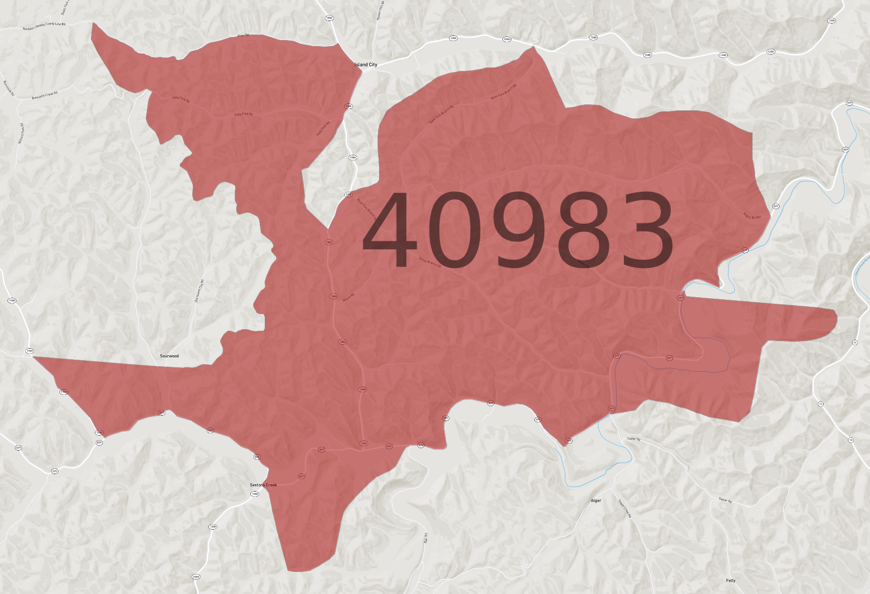 Zip Code 40983 - AtlasBig.com