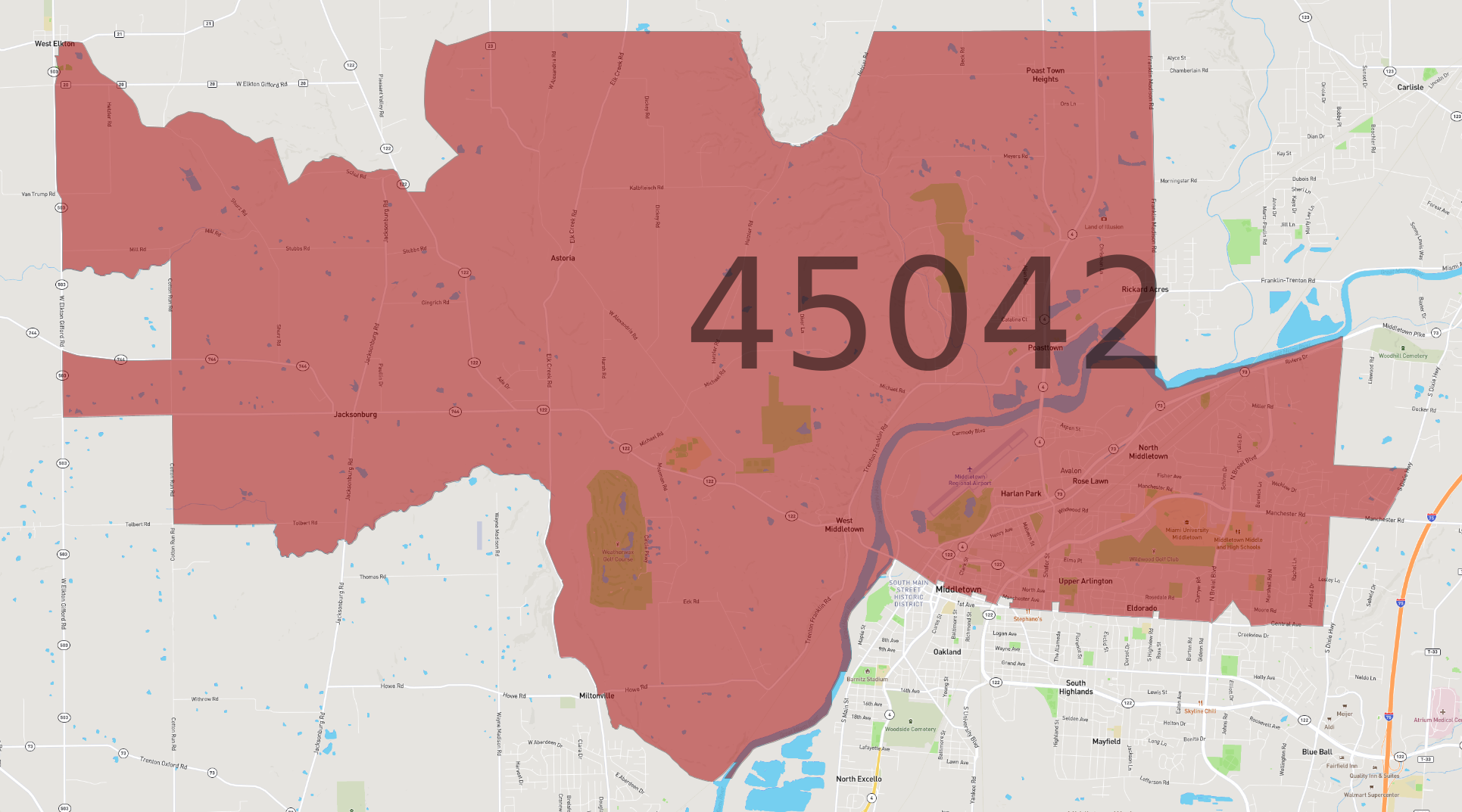 Zip Code 45042 - AtlasBig.com