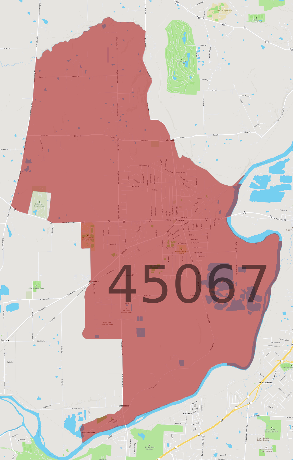 Zip Code 45067 - AtlasBig.com