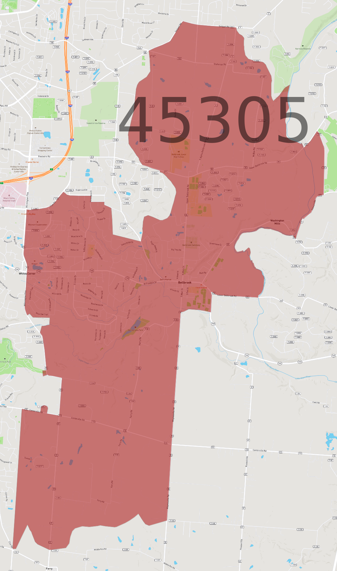 Zip Code 45305 - AtlasBig.com