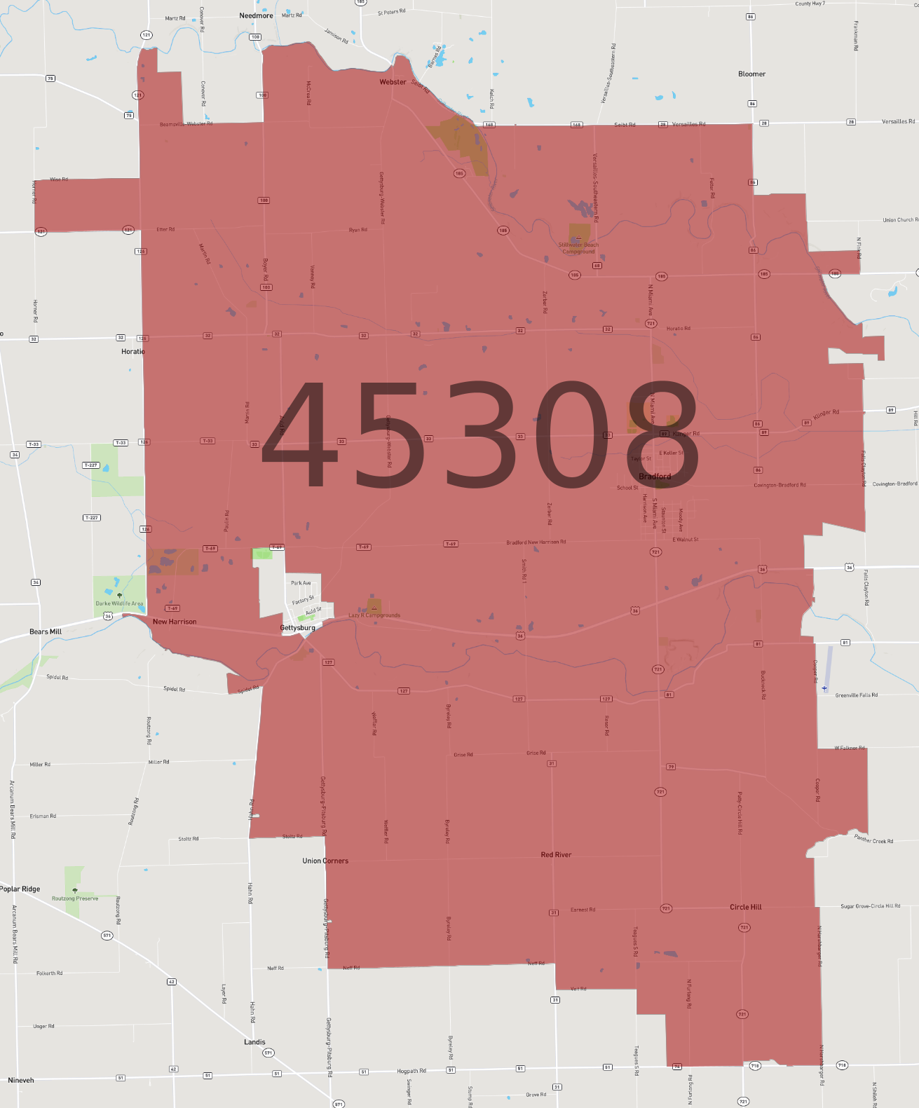 Zip Code 45308 - AtlasBig.com