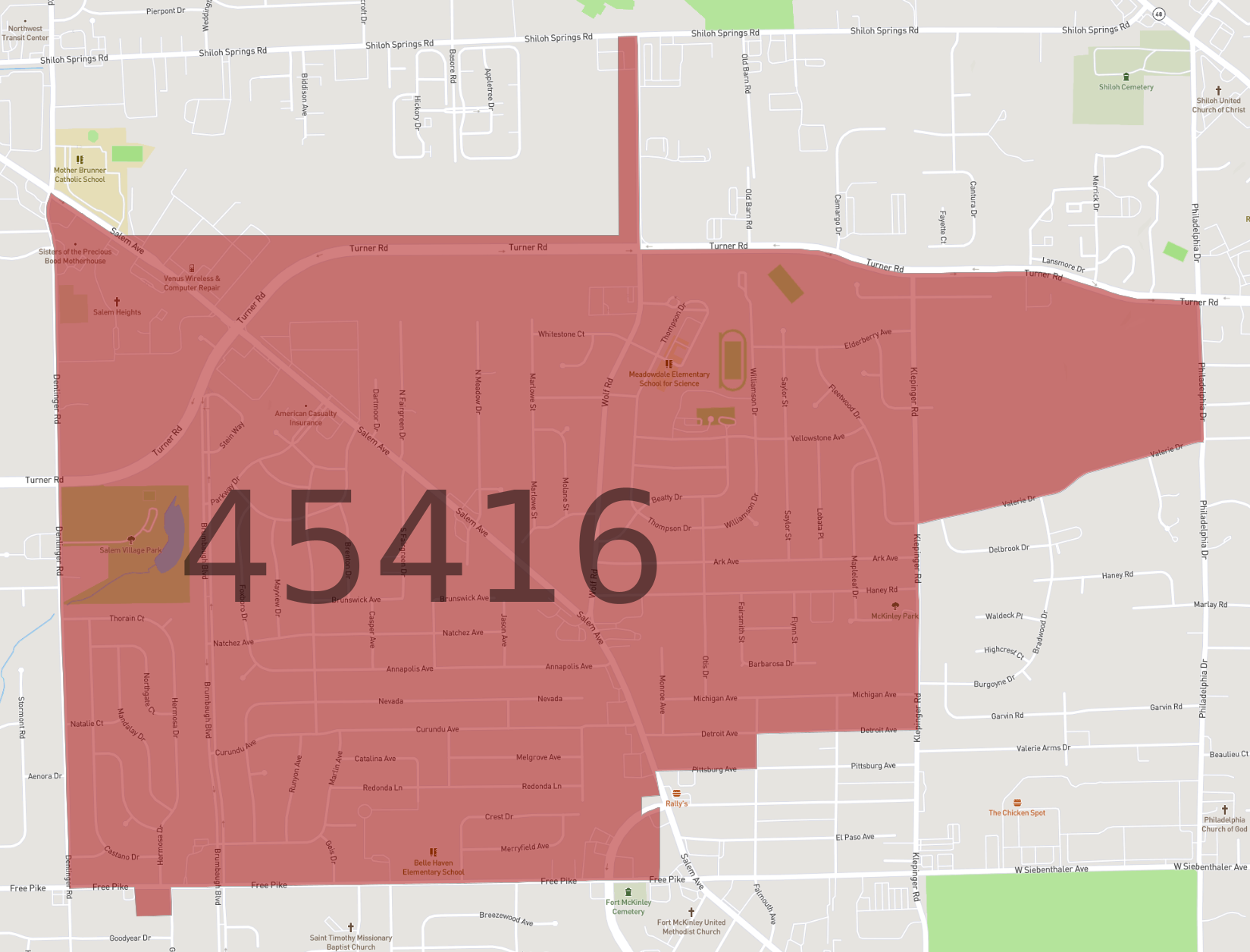 Zip Code 45416 - AtlasBig.com