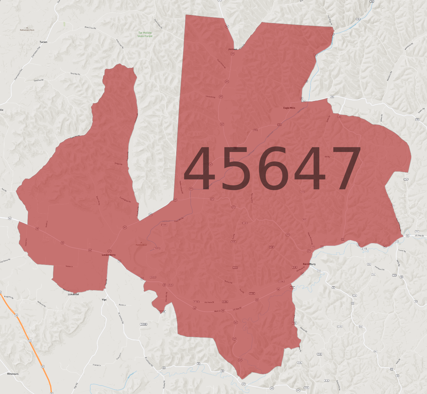 Zip Code 45647 - AtlasBig.com