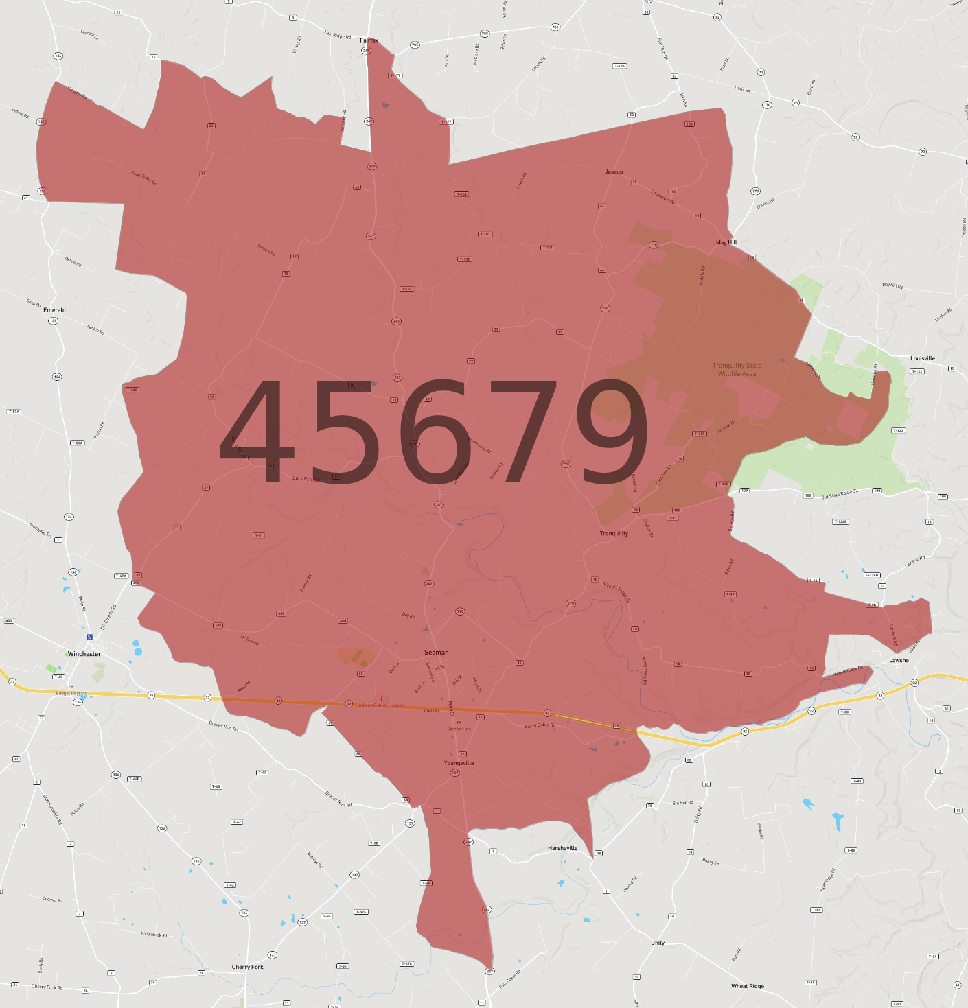 Zip Code 45679 - AtlasBig.com