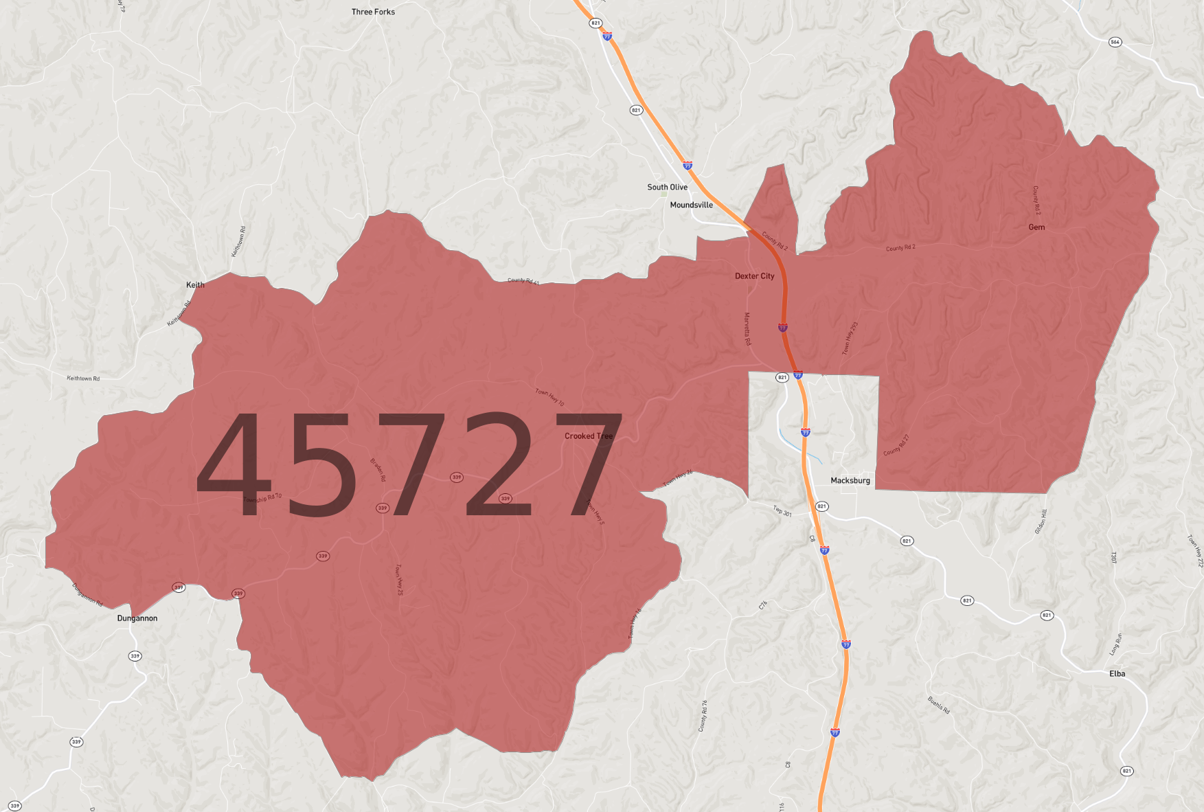 Zip Code 45727 - AtlasBig.com