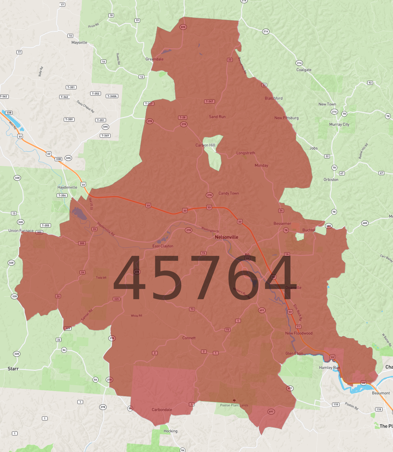 Zip Code 45764 - AtlasBig.com
