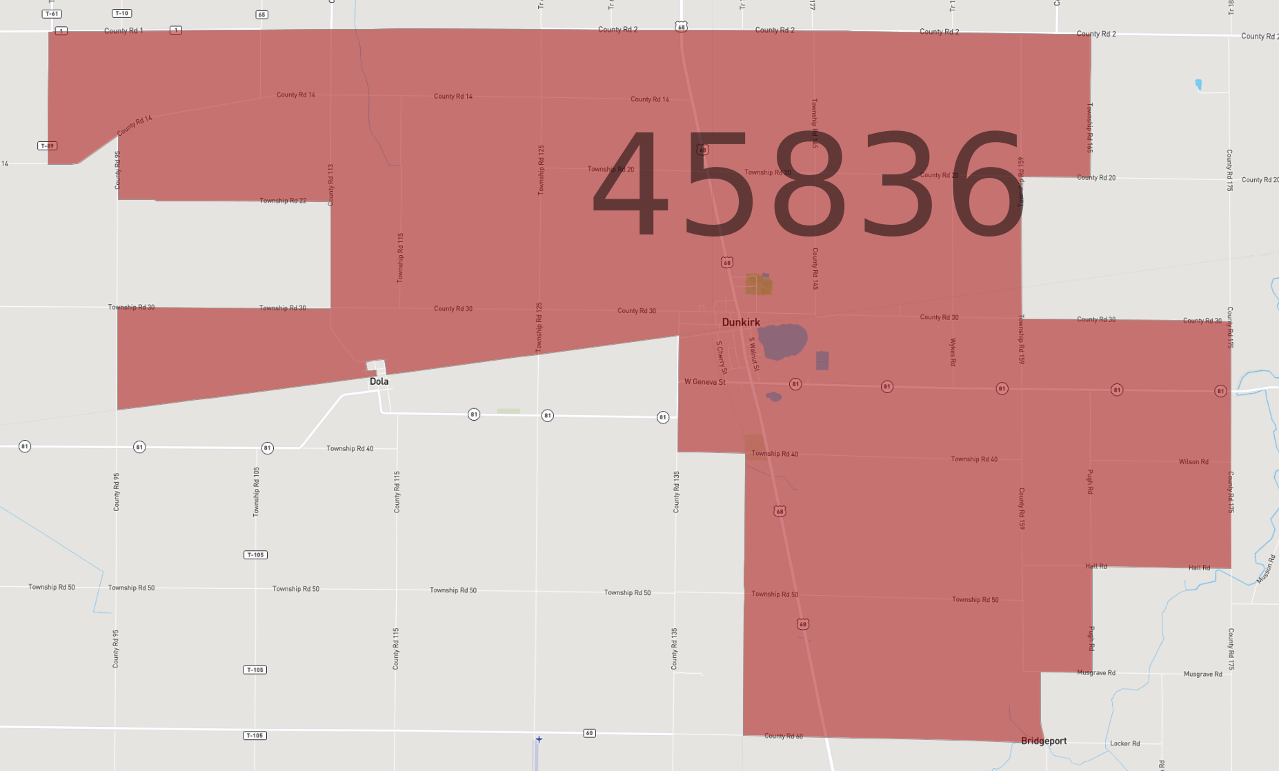 Zip Code 45836 - AtlasBig.com