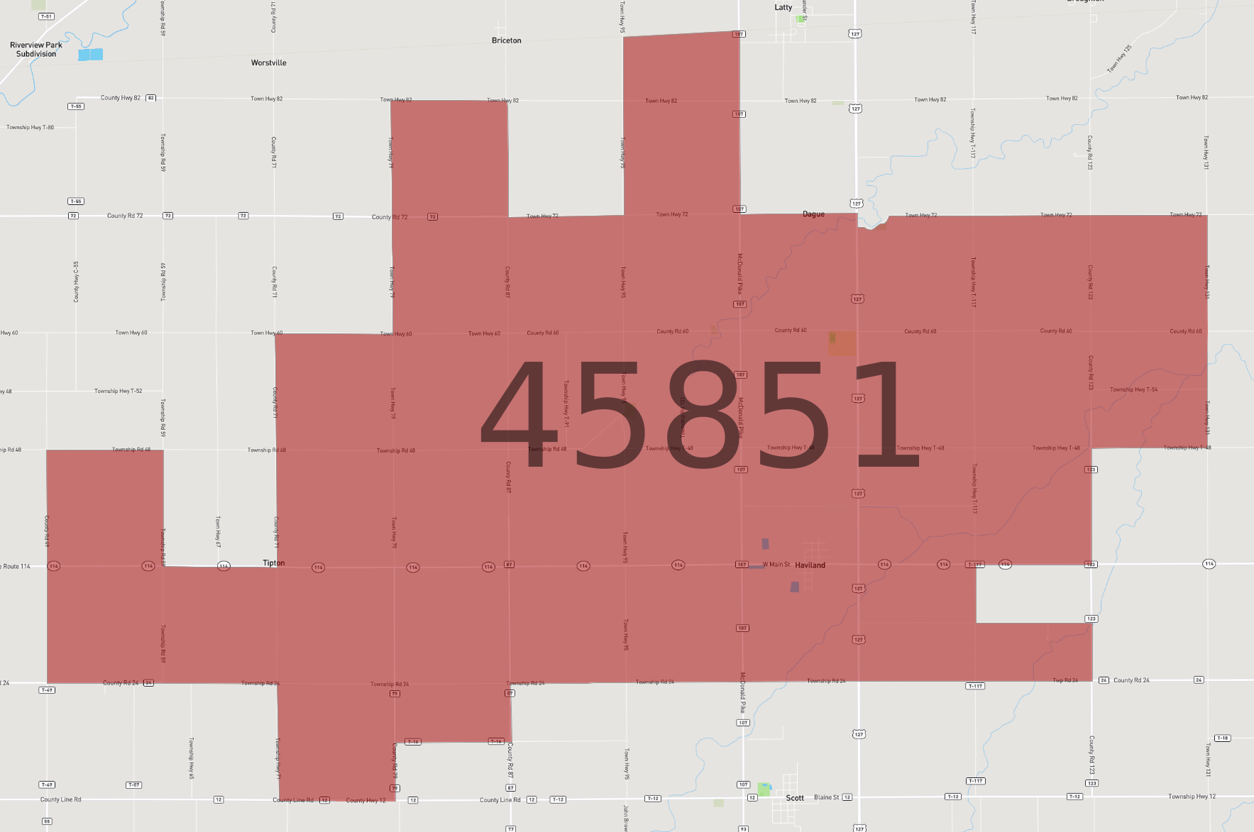 Zip Code 45851 - AtlasBig.com