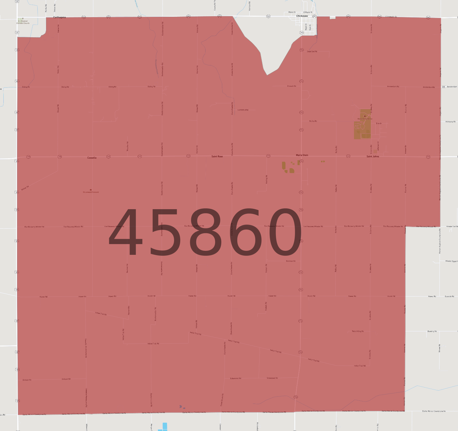 Zip Code 45860 - AtlasBig.com