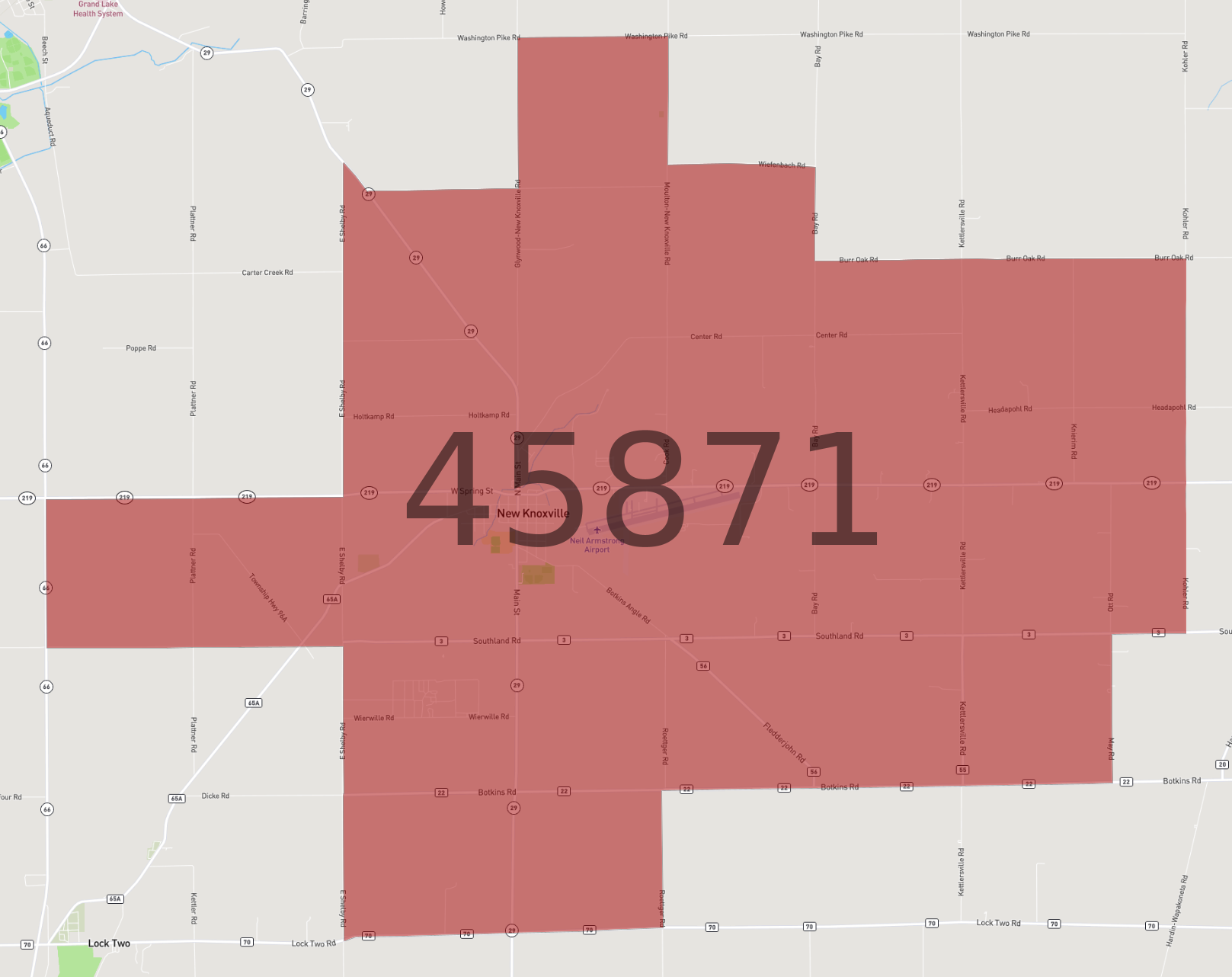 Zip Code 45871 - AtlasBig.com