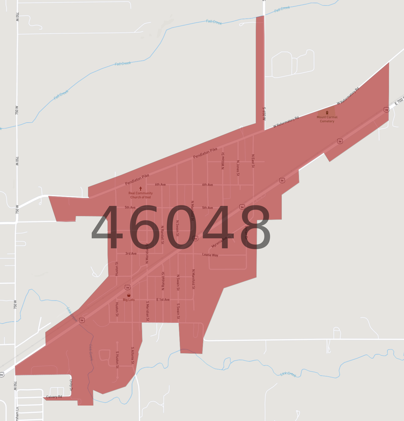 Zip Code 46048 - AtlasBig.com