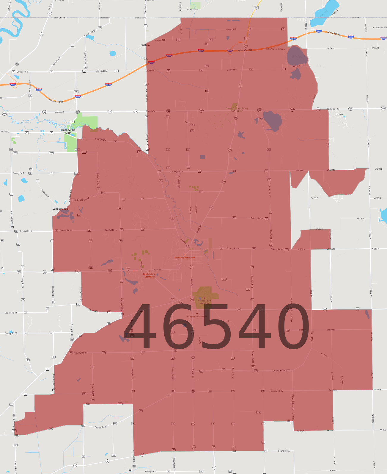 Zip Code 46540 - AtlasBig.com