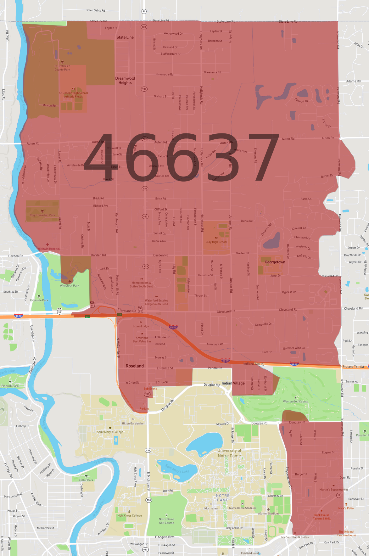 Zip Code 46637 - AtlasBig.com