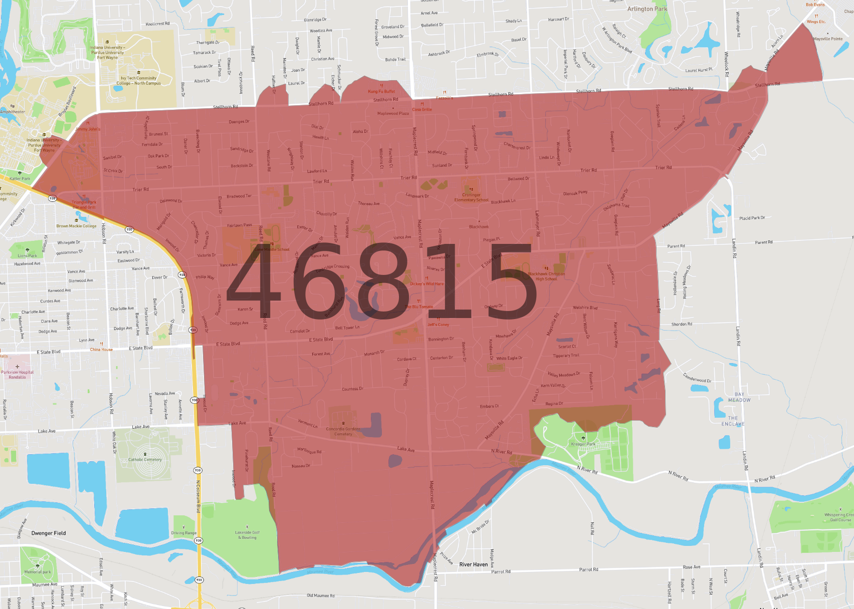 Zip Code 46815 - AtlasBig.com