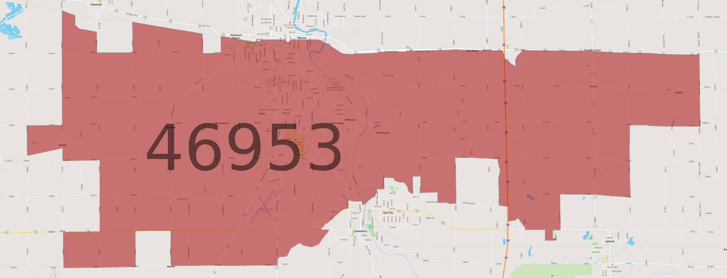 Zip Code 46953 - AtlasBig.com