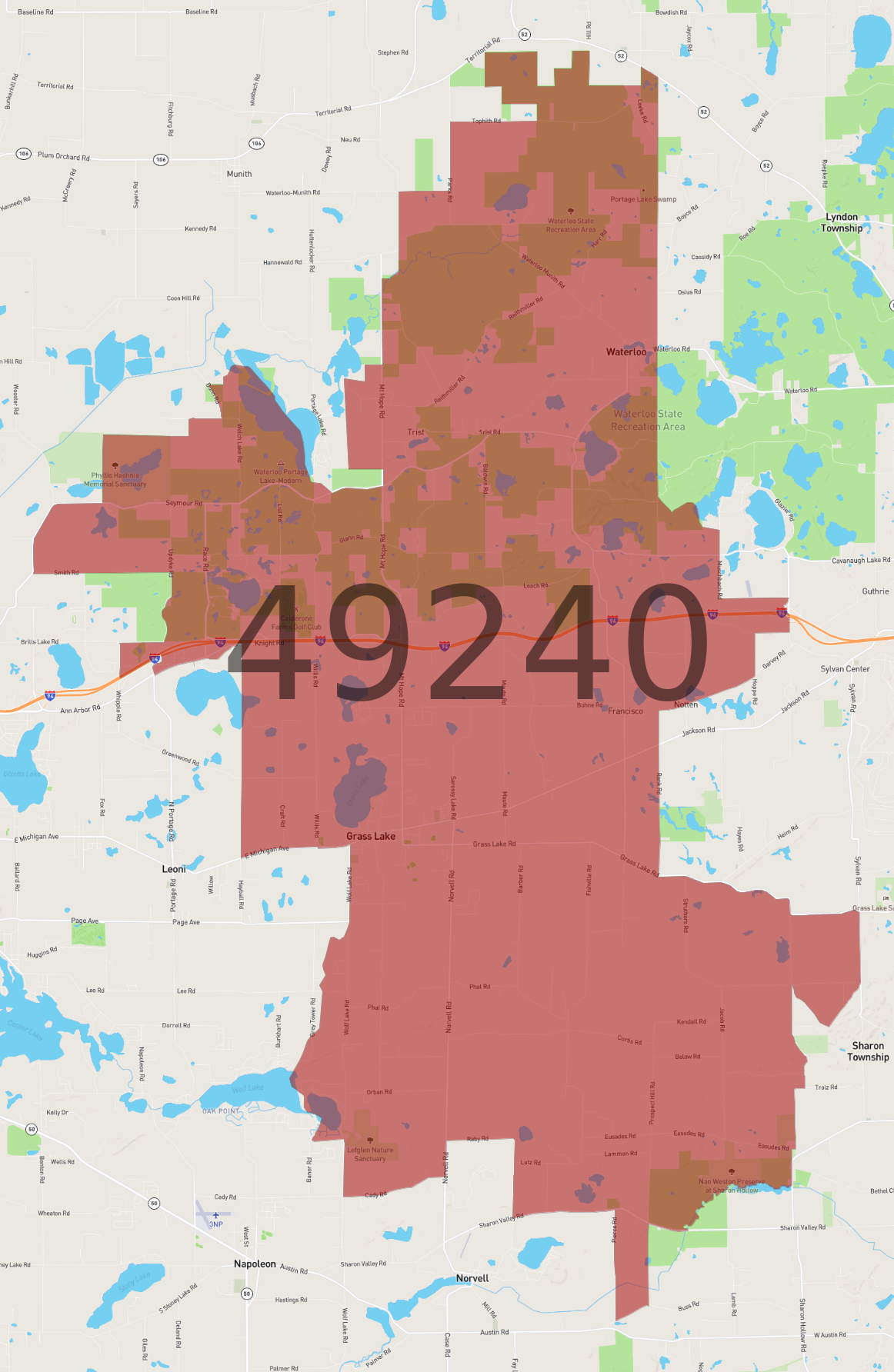 Zip Code 49240 - AtlasBig.com