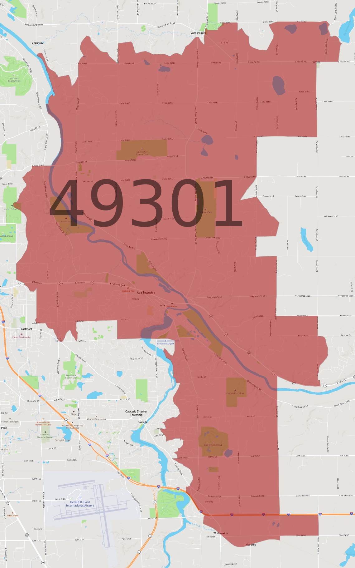 Zip Code 49301 - AtlasBig.com