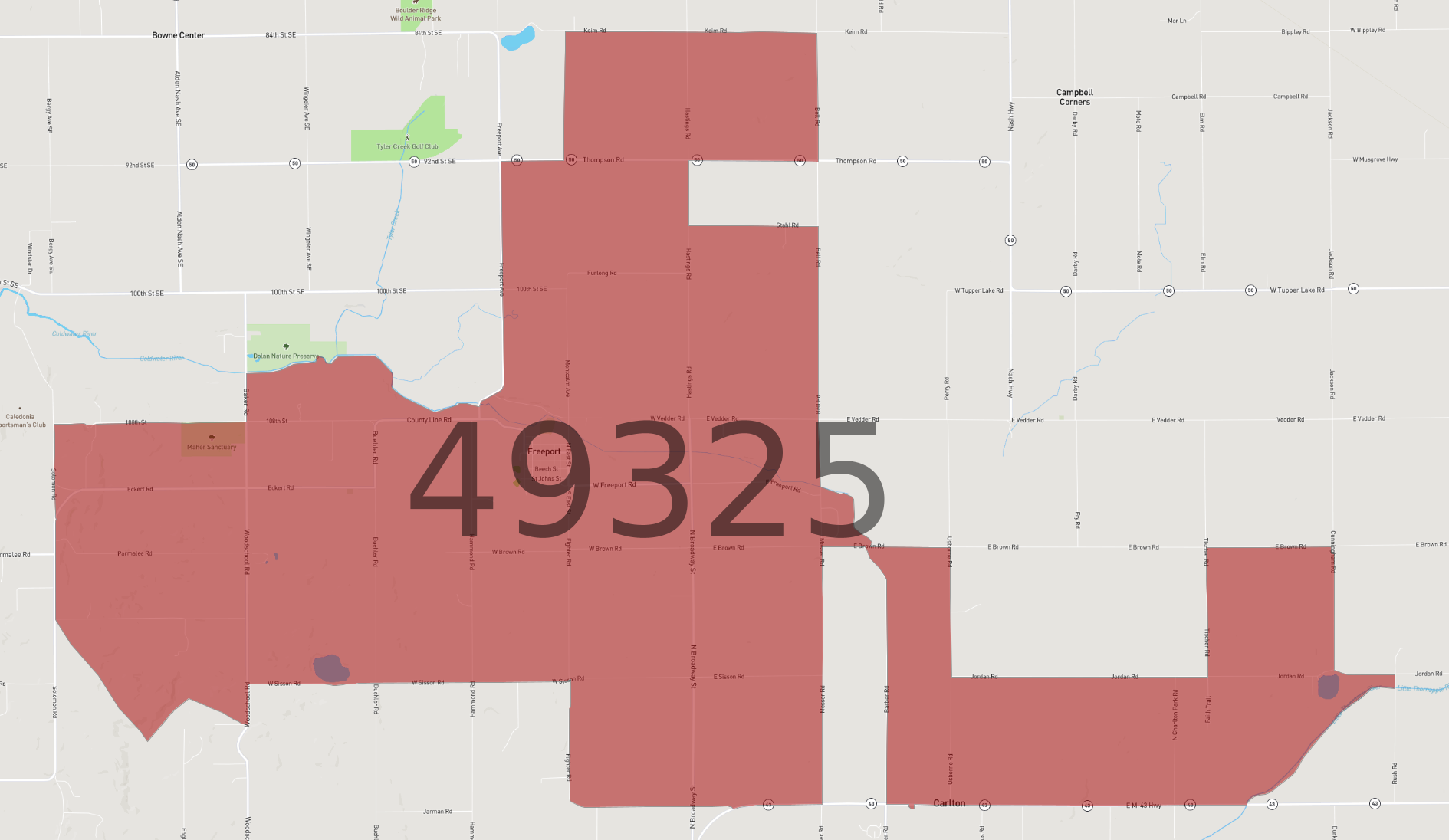 Zip Code 49325 - AtlasBig.com