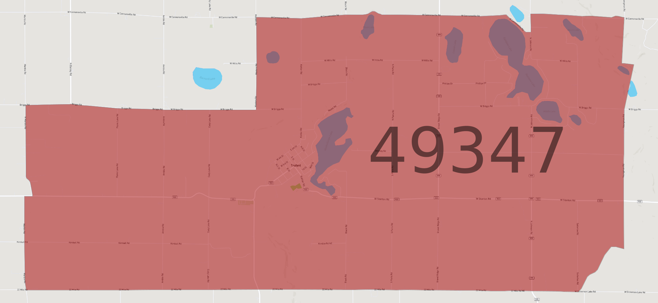 Zip Code 49347 - AtlasBig.com