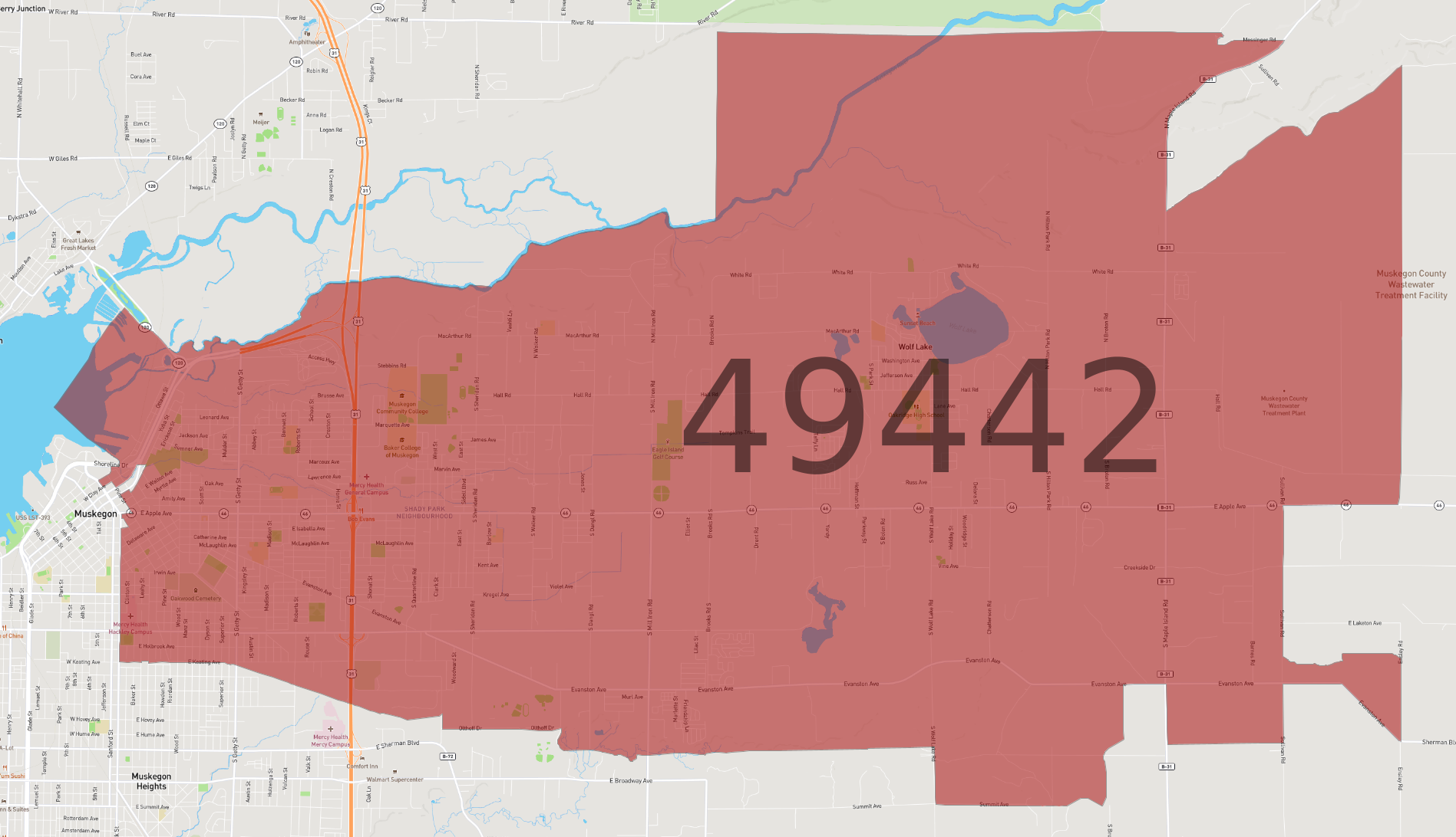 Zip Code 49442 - AtlasBig.com