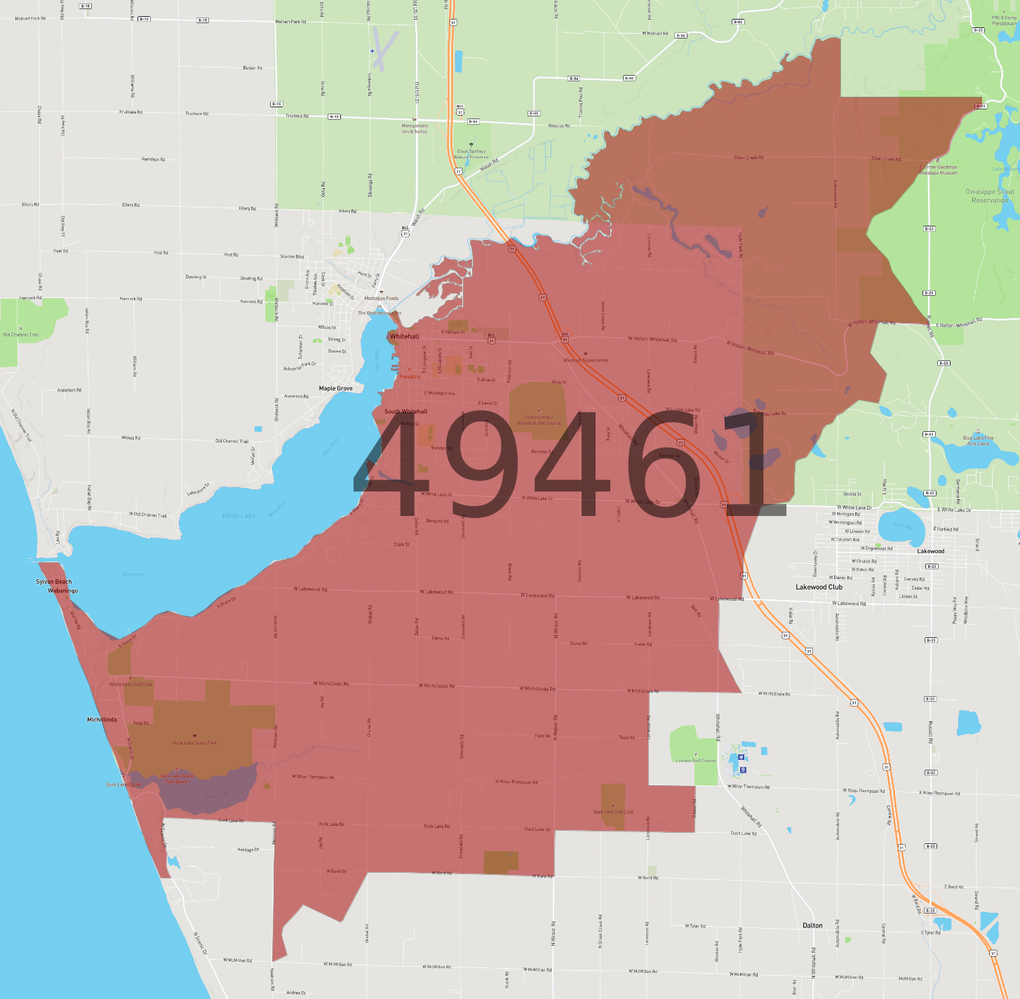 Zip Code 49461 - AtlasBig.com