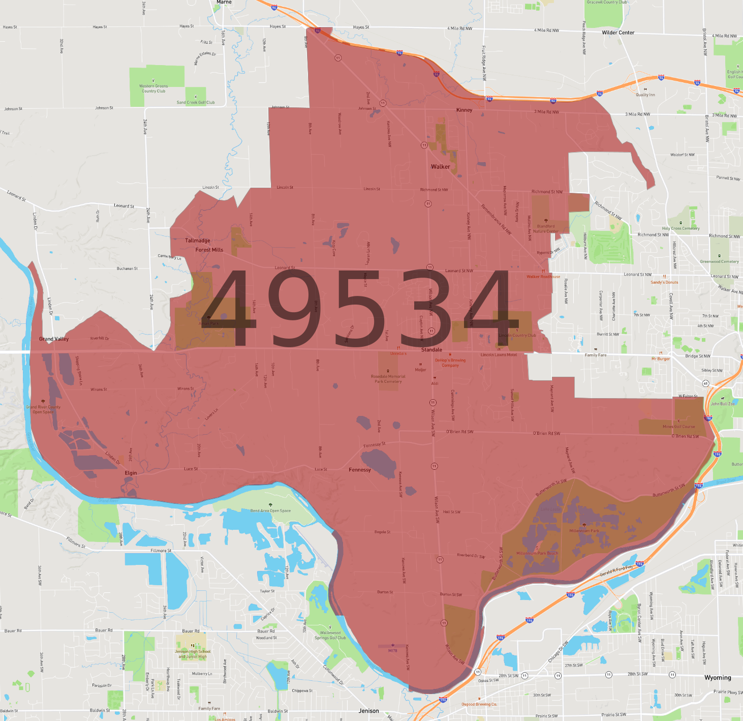 Zip Code 49534 - AtlasBig.com