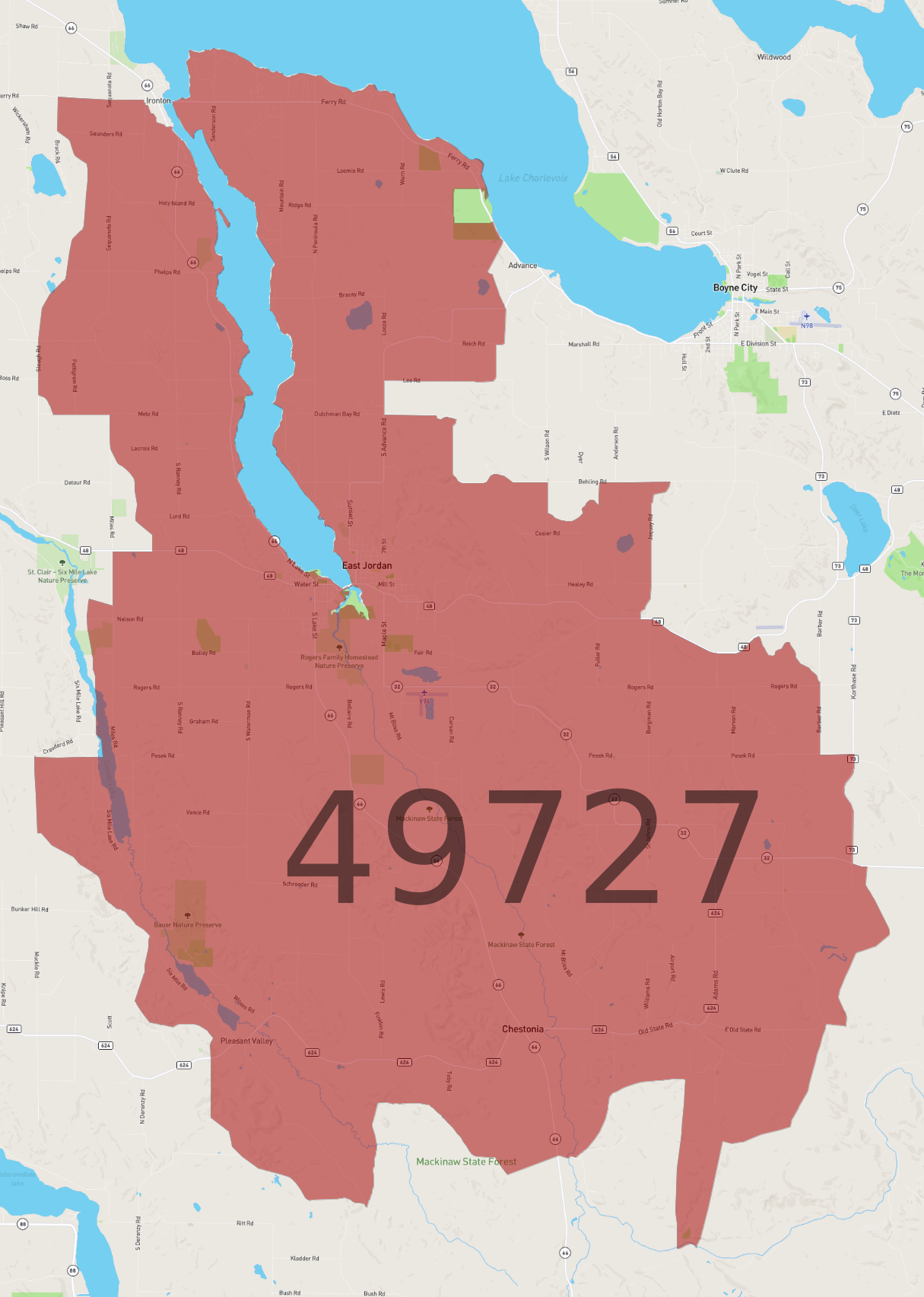 Zip Code 49727 - AtlasBig.com