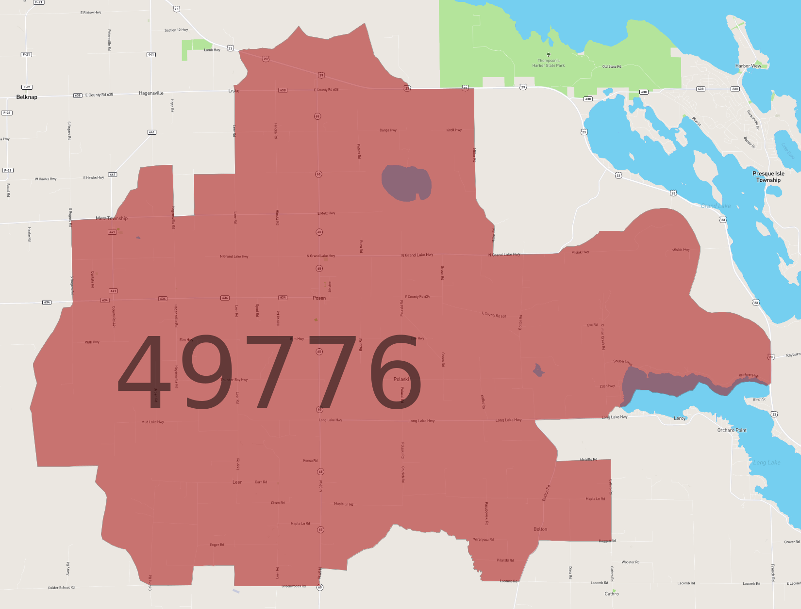 Zip Code 49776 - AtlasBig.com
