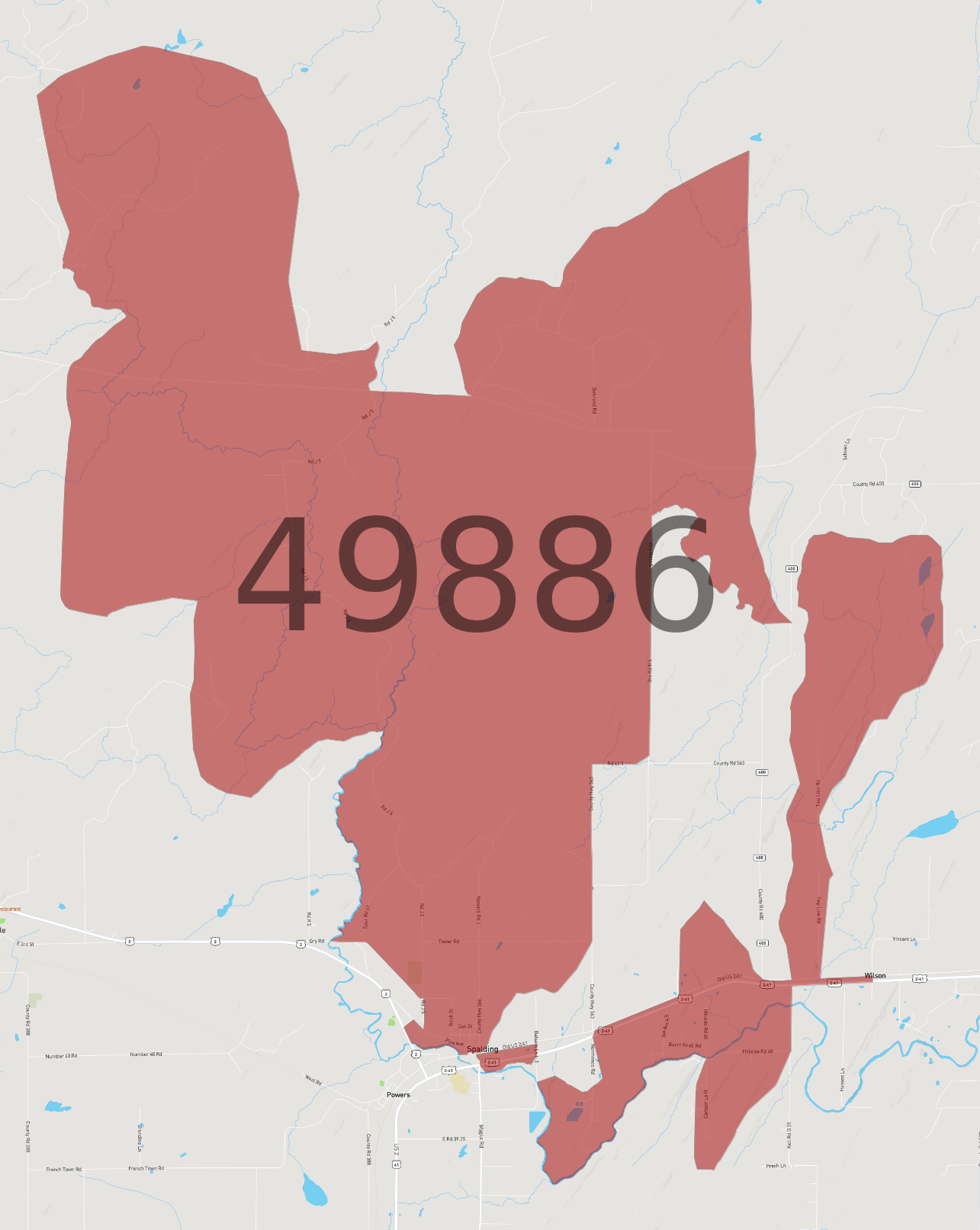 Zip Code 49886 - AtlasBig.com