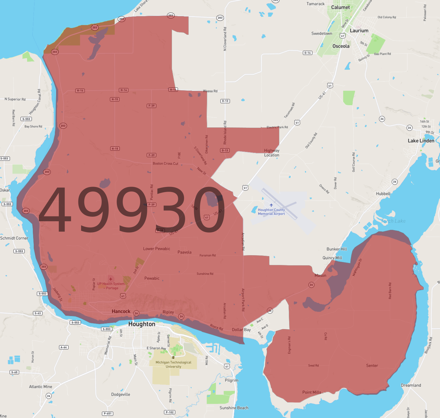 Zip Code 49930 - AtlasBig.com